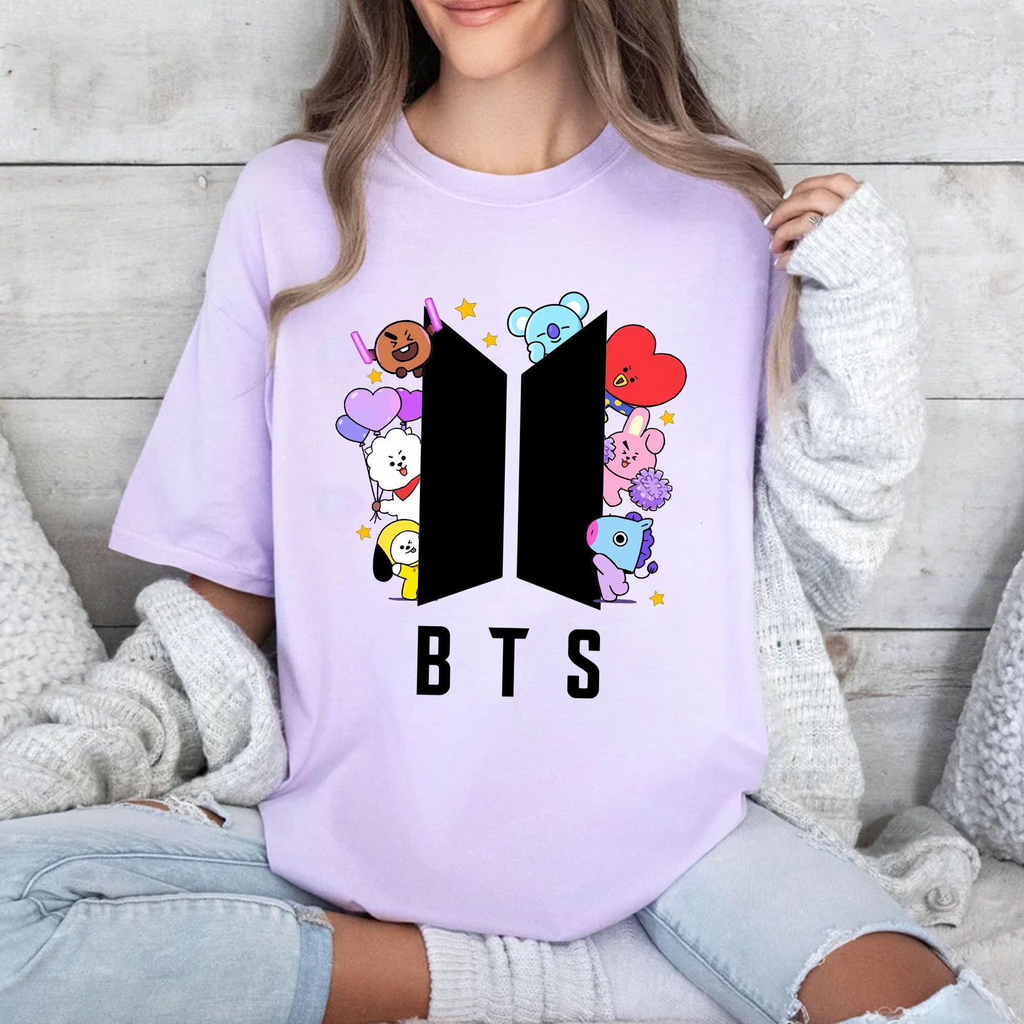 TSHIRT-BTS BT21 Logo Shirt, BT21 All Characters Shirt, Kpop Bangtan Shirt, Army Gifts, BTS Merch ...
