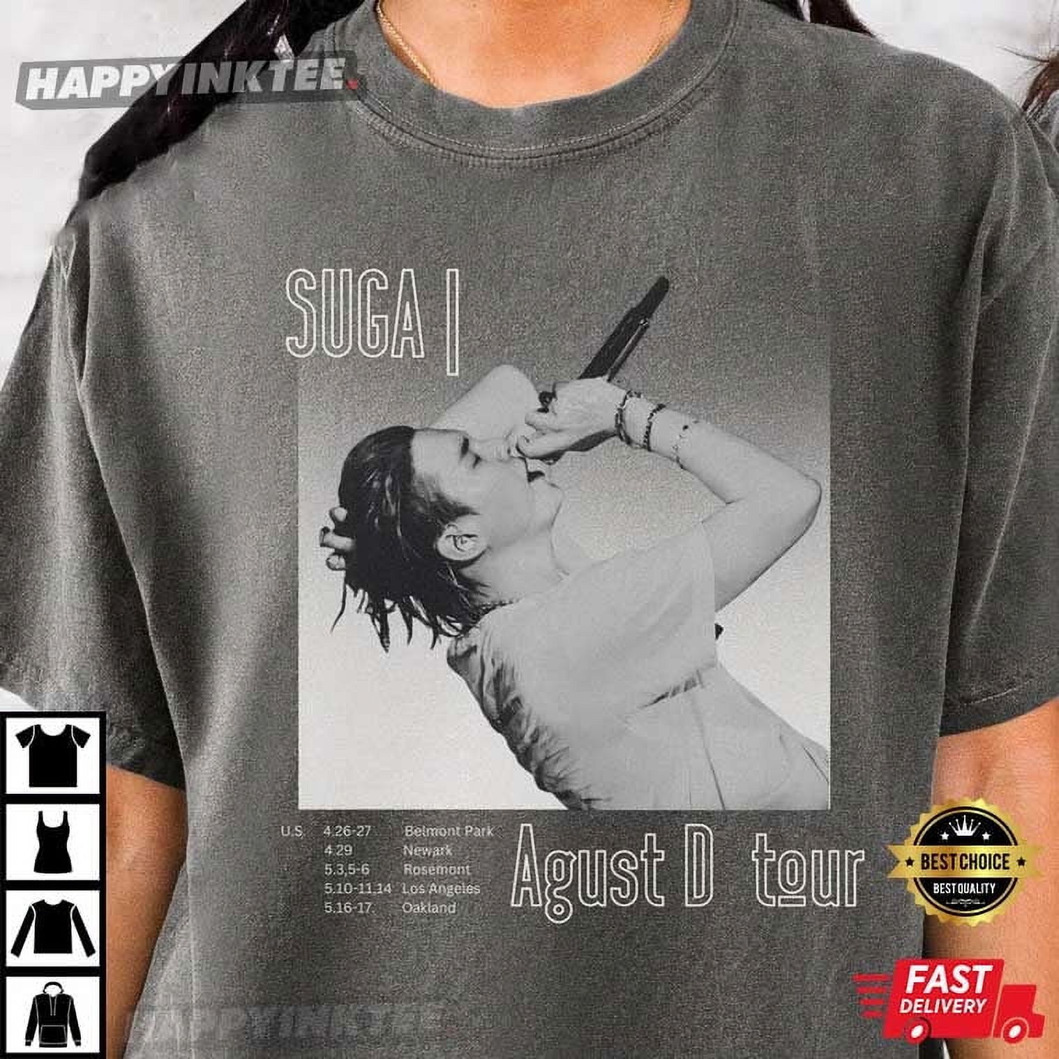 TSHIRT-BTS Min Yoongi Concert Suga Agust D Tour T-Shirt - Walmart.com