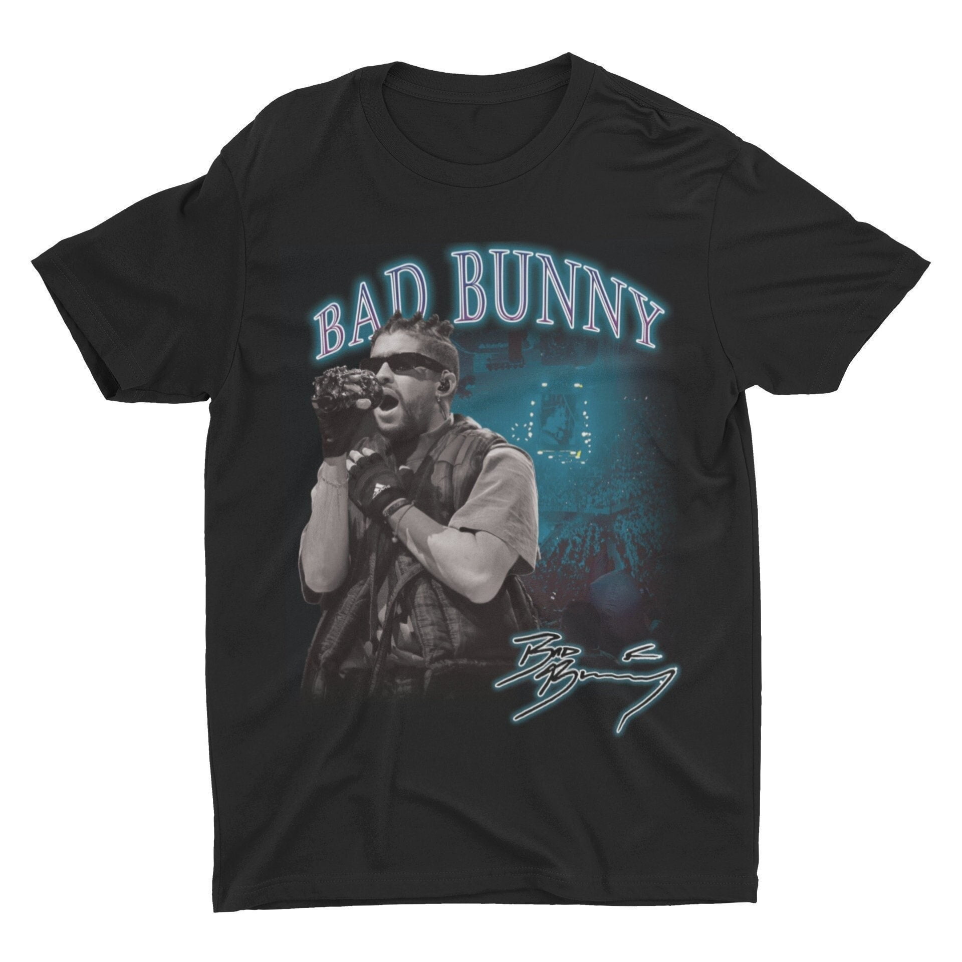 TSHIRT-Bad Bunny Shirt "ICON LIVING" Tour Concert Merch 90s Style ...