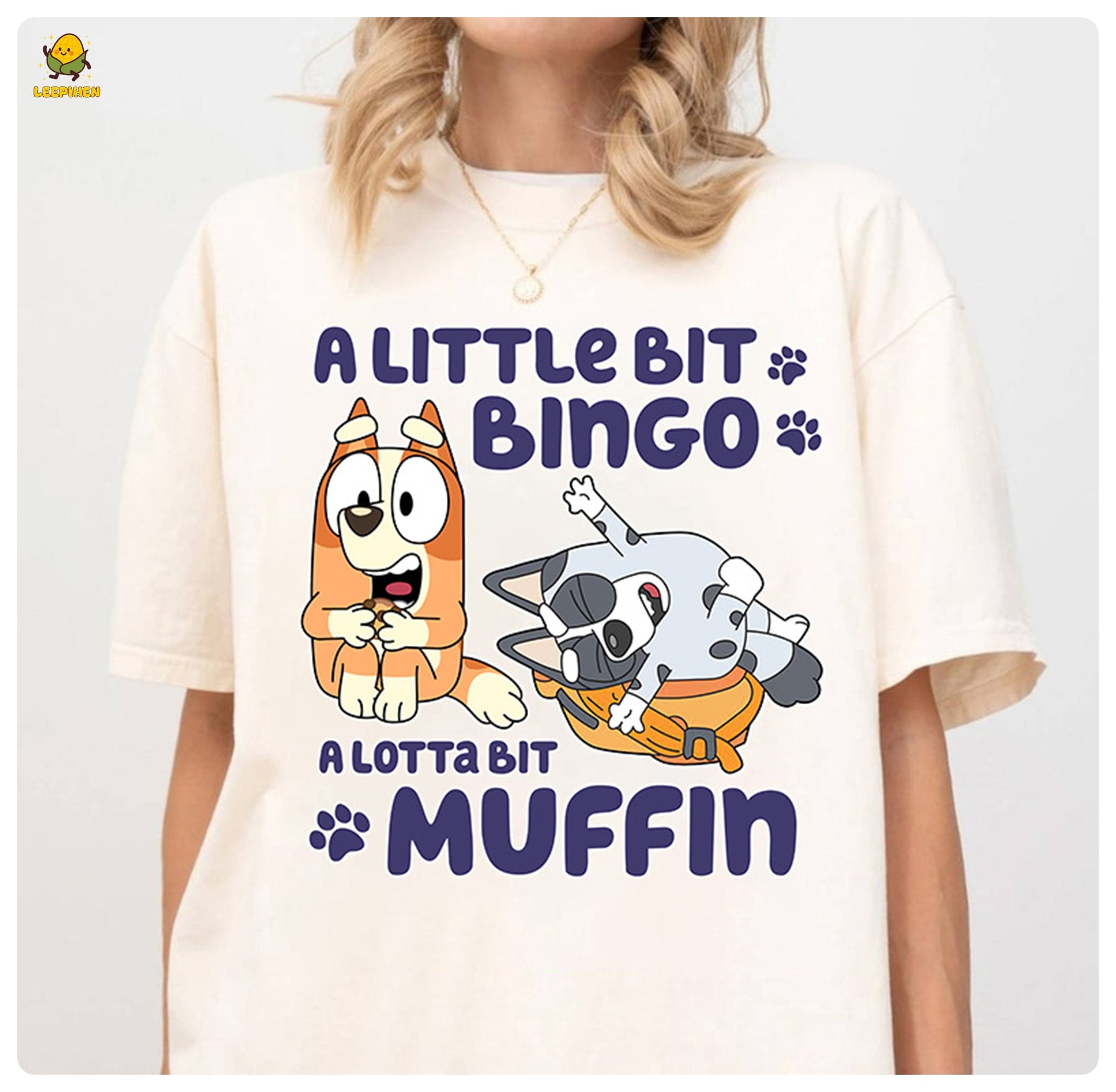 TSHIRT-Bluey A Little Bit Bingo A Lotta Bit Muffin Shirt, Bingo and ...