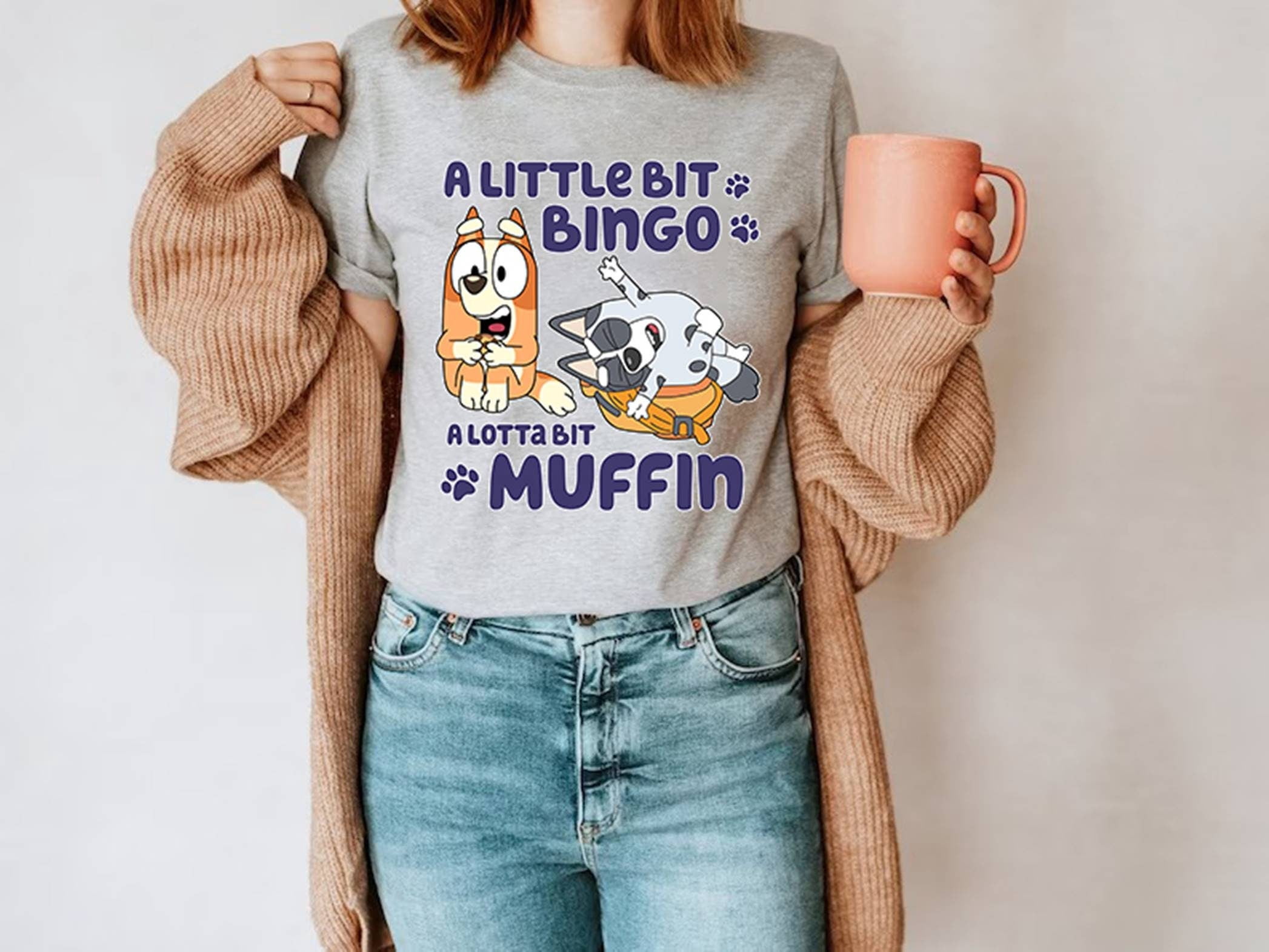 TSHIRT-Bluey A Little Bit Bingo A Lotta Bit Muffin Shirt, Bingo and ...