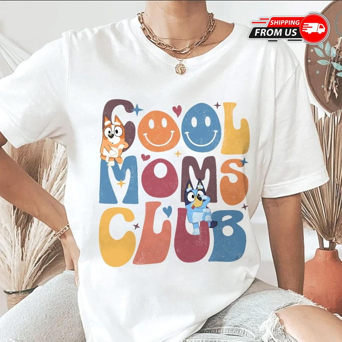 TSHIRT-Bluey Cool Moms Club Shirt, Bluey Mom Shirt, Bluey And Bingo ...