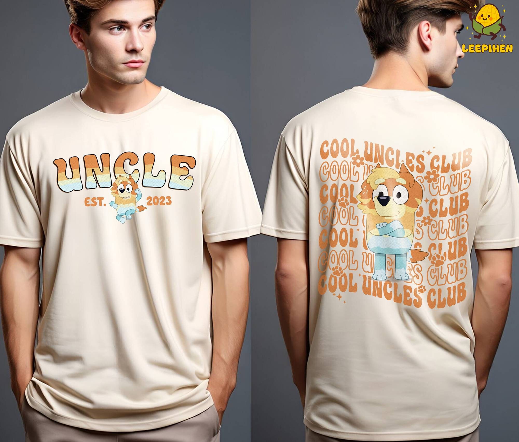 TSHIRT-Bluey Cool Uncles Club Shirt, Radley Heeler Shirt, Bluey Adult ...