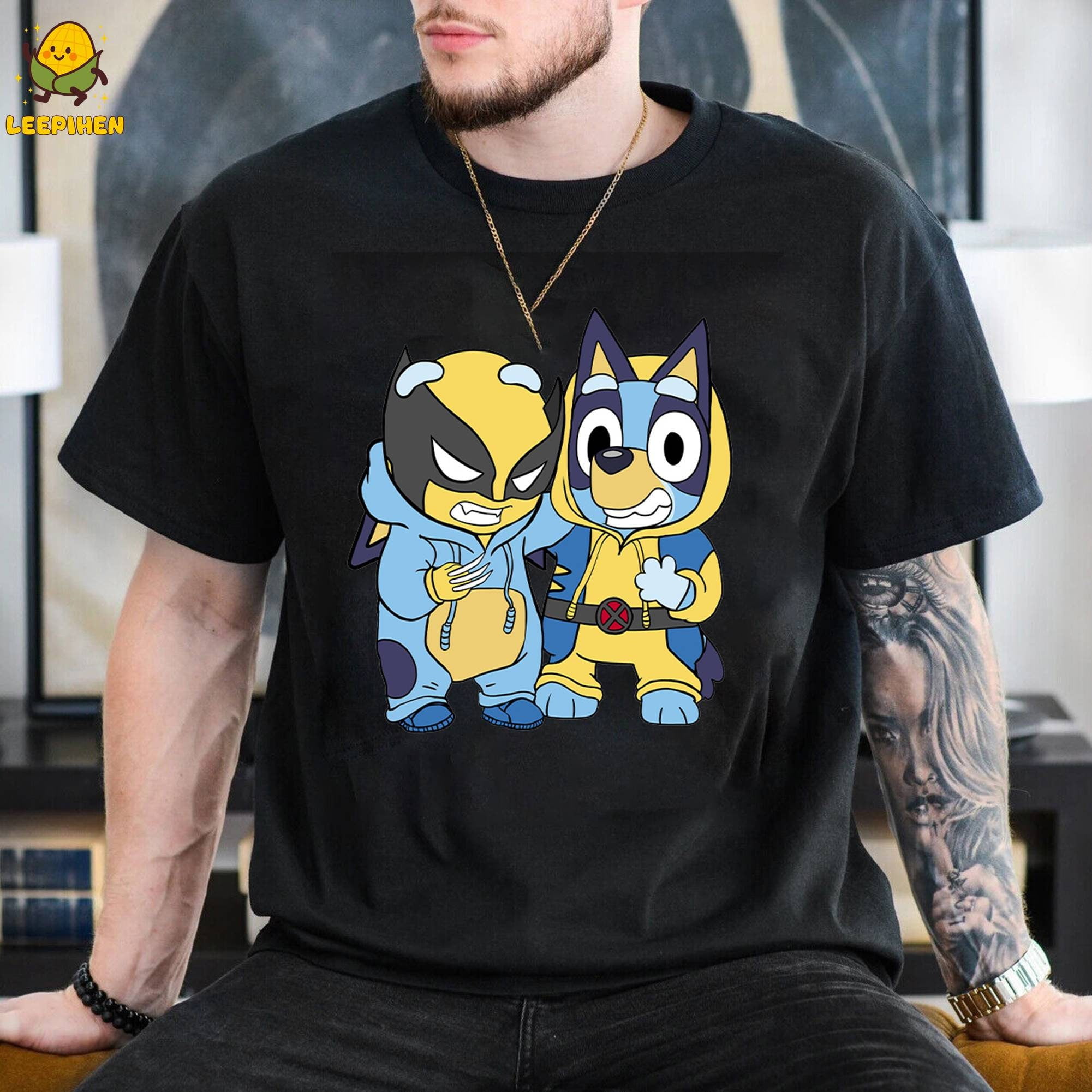 TSHIRT-Bluey Wolverine Shirt, Bluey X-Men Wolverine Shirt, Bluey ...
