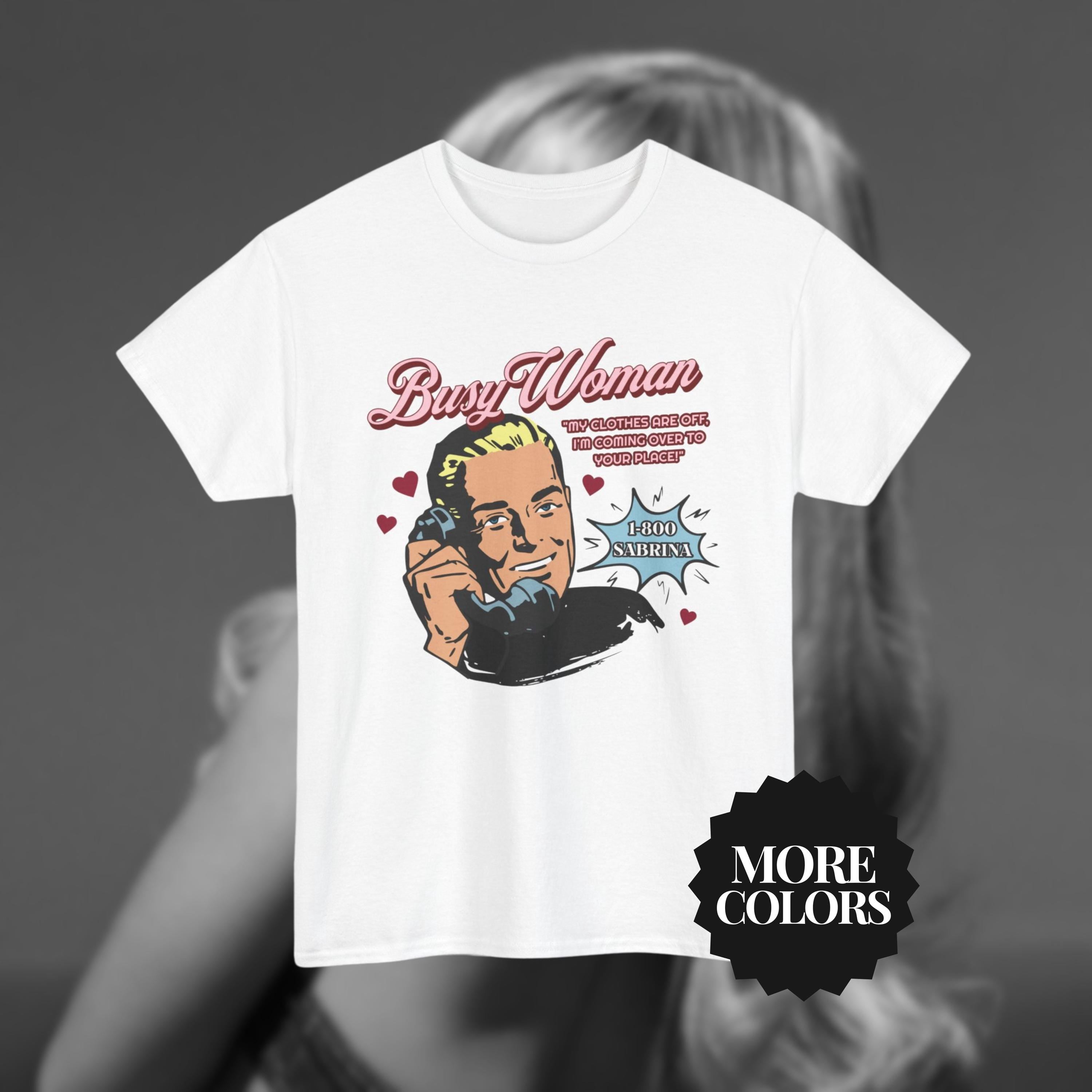 TSHIRT-Busy Woman Tshirt, Sabrina Short n' Sweet Tour Show Merch, Retro ...