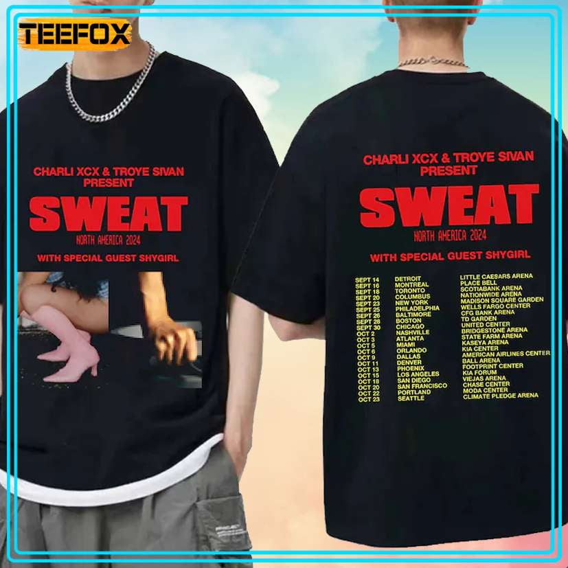 TSHIRT-Charli XCX and Troye Sivan – Sweat 2024 Tour T-Shirt - Walmart.com