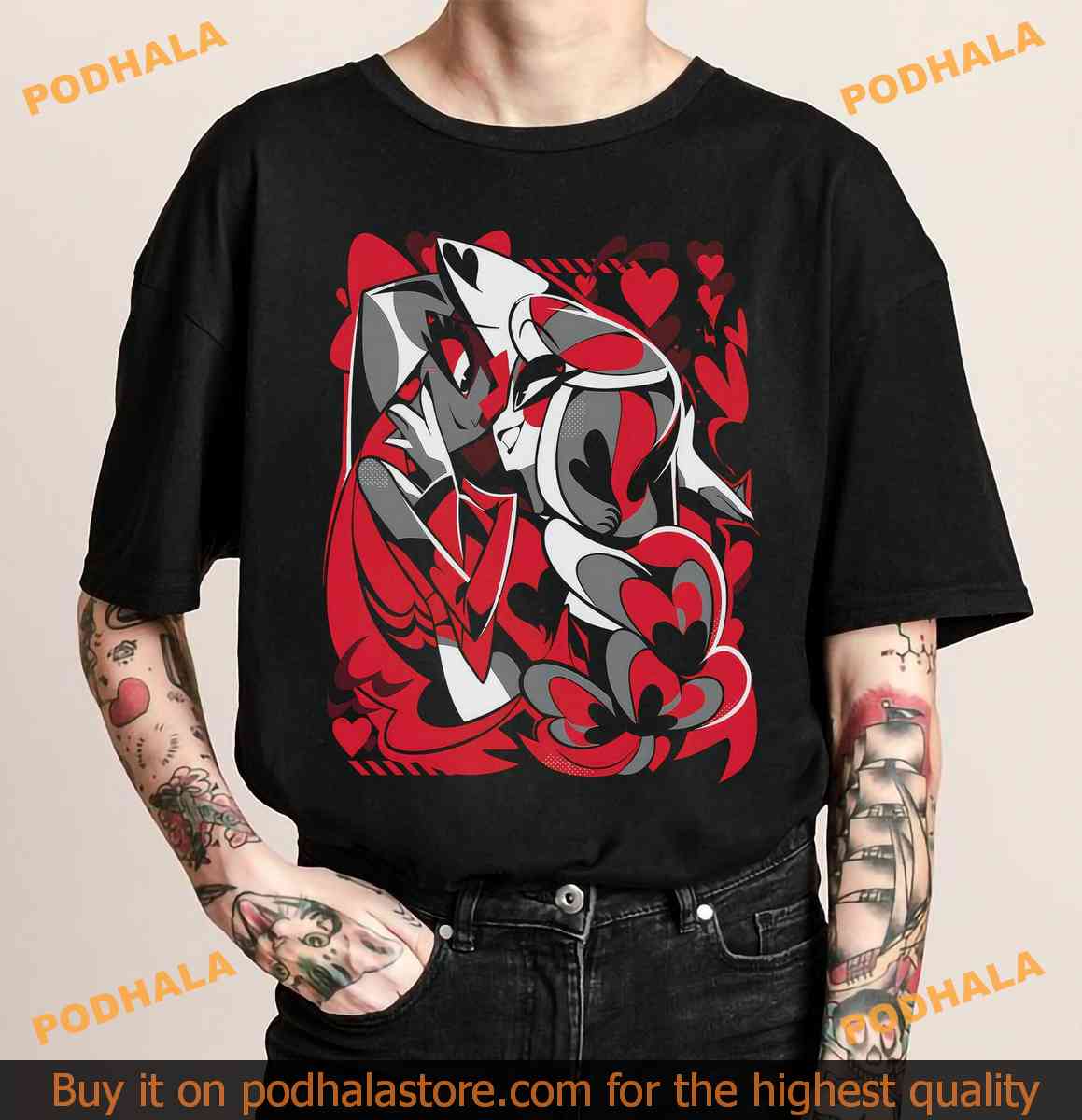 TSHIRT-Charlie x Vaggie Hazbin Hotel Shirt, Birthday Gifts, Helluva ...