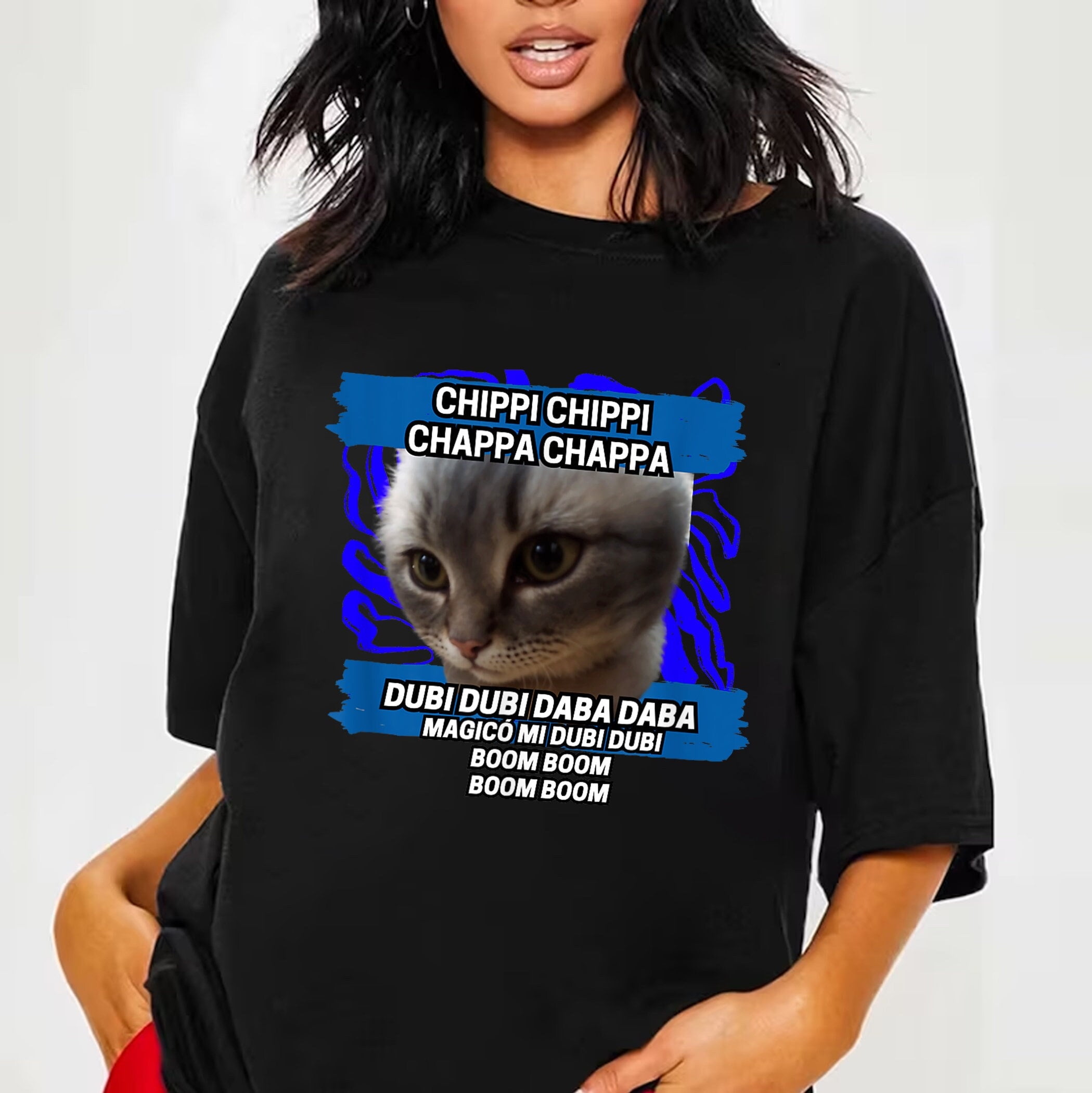 TSHIRT-Chipi Chipi Chapa Chapa Dubi Dubi Cat Meme Shirt/ Chippi Chappa, Chippy Chippy, Cippi ...