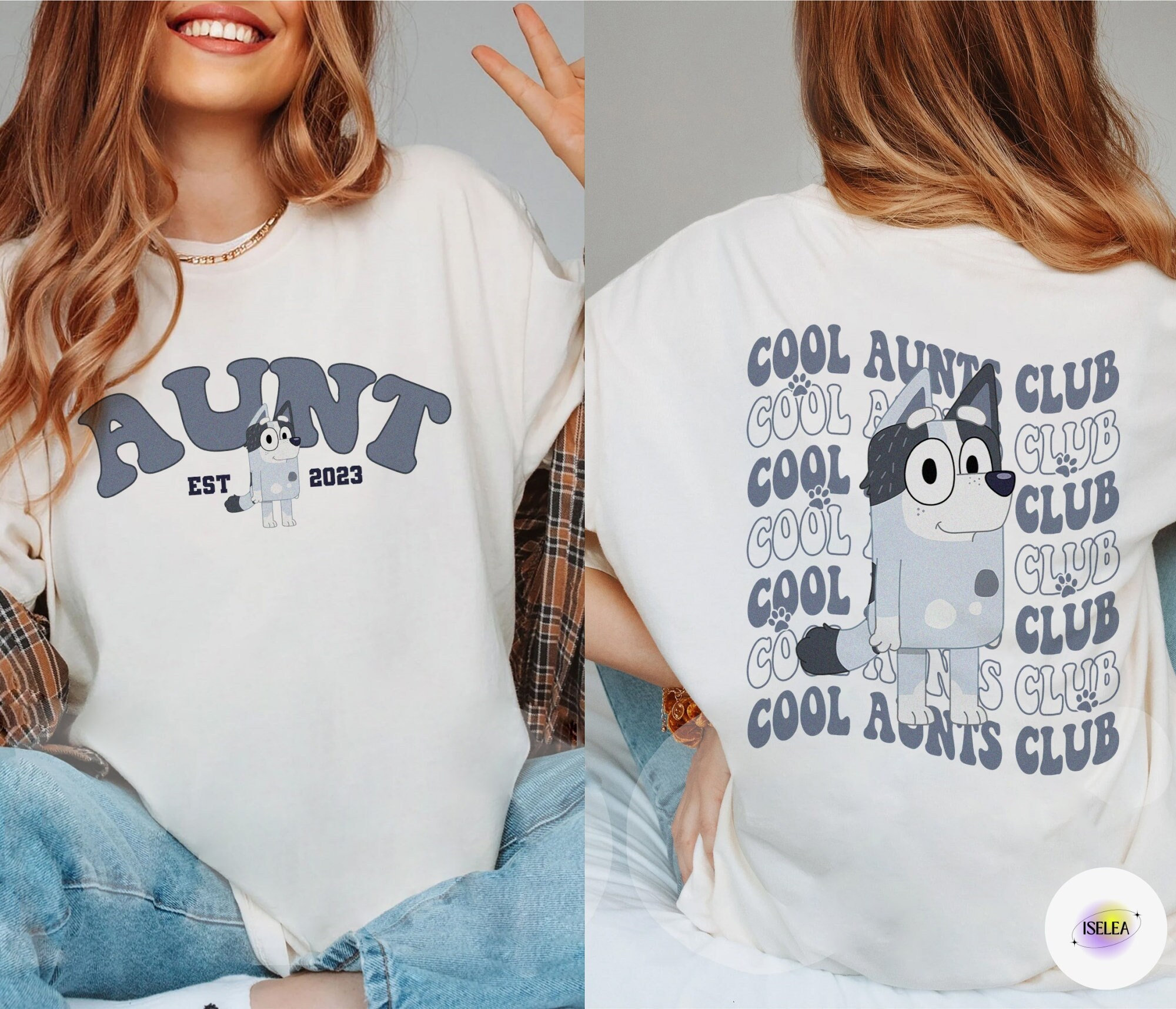 TSHIRT-Cool Aunt Club Bluey shirt, Holiday Shirt, Bluey Characters ...