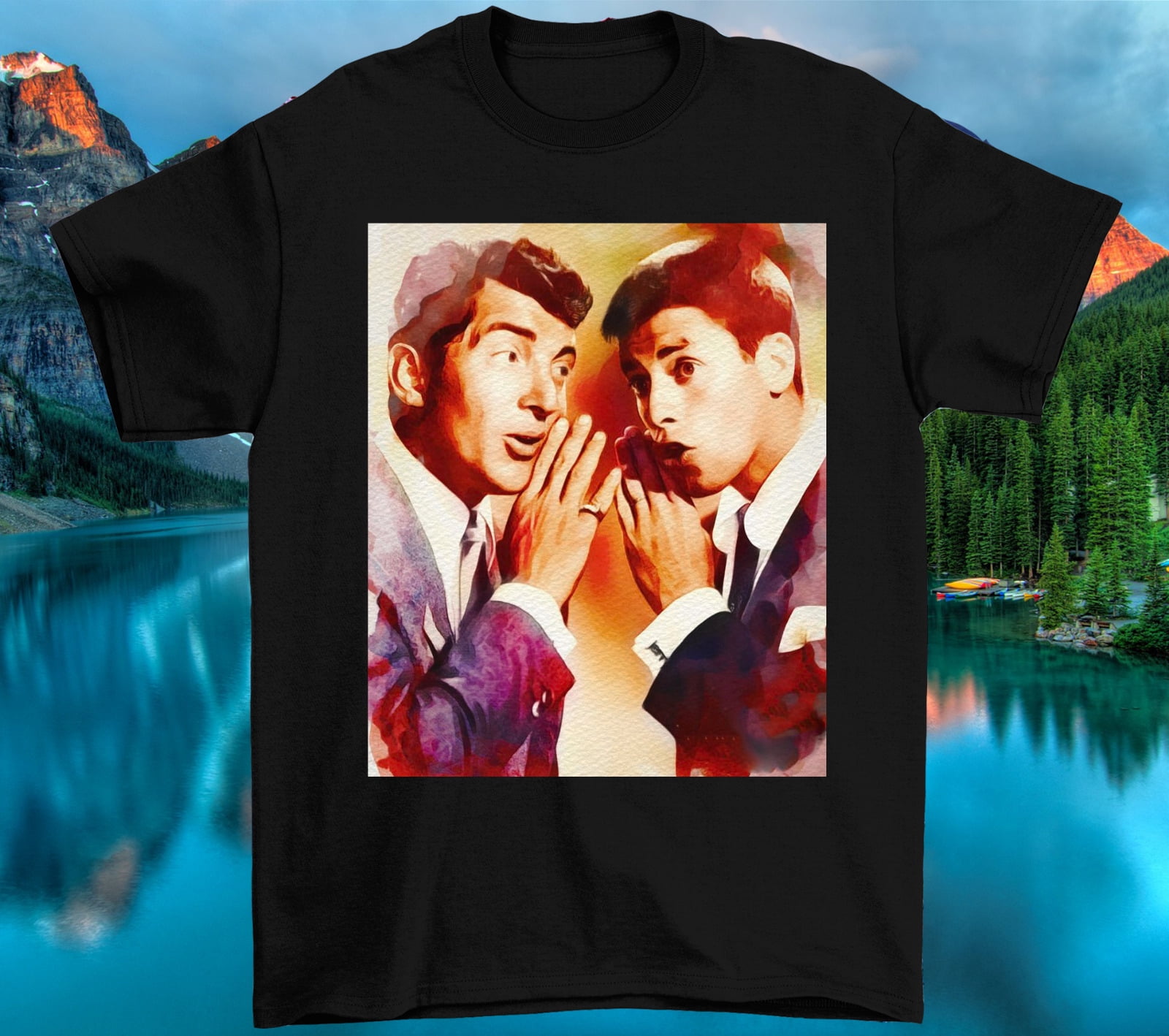 TSHIRT-Dean Martin and Jerry Lewis PaINTING Short Sleeve Cotton T Shirt ...