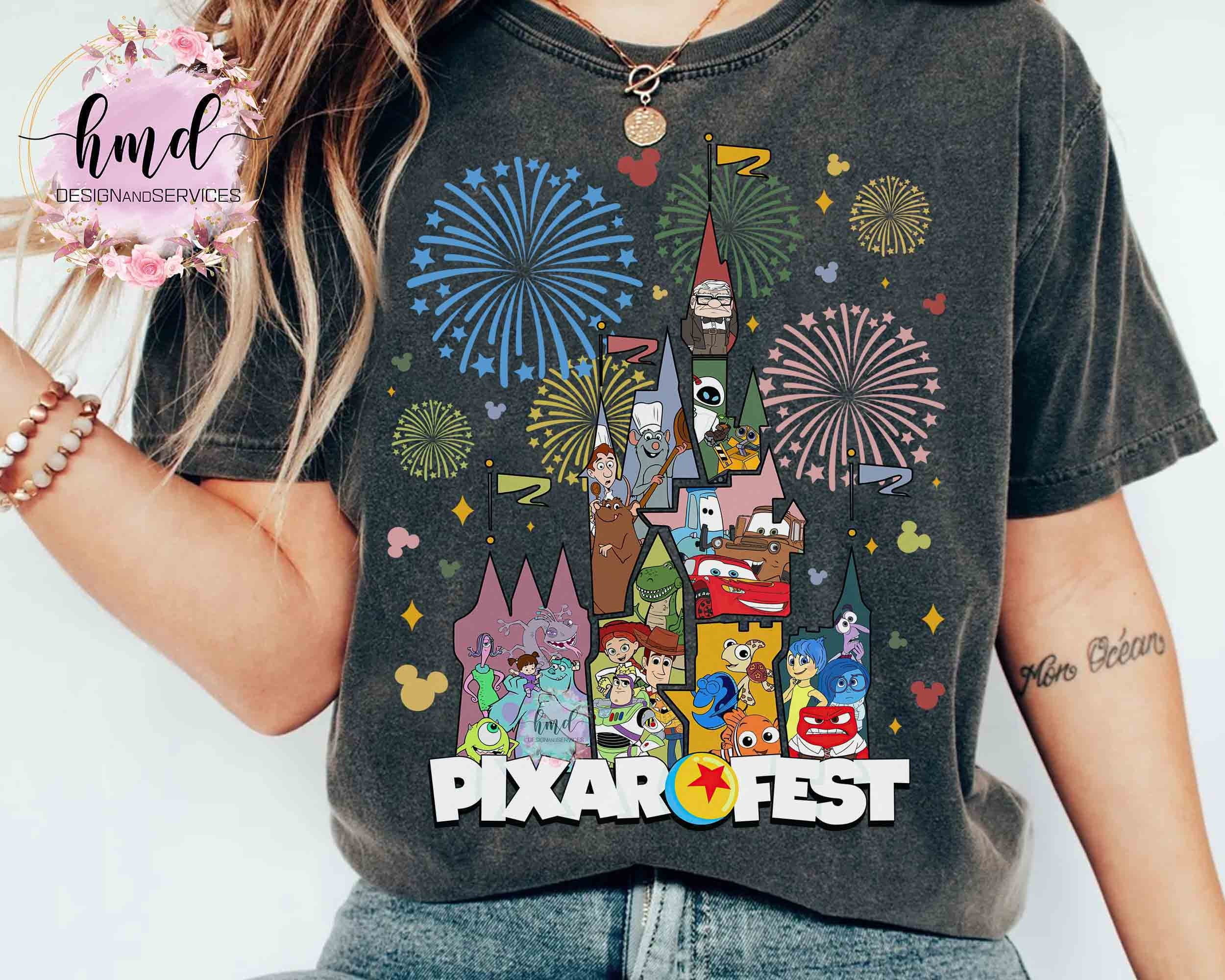 TSHIRT-Disney Castle Pixar Fest Characters T-shirt, Inside Out, Monster ...