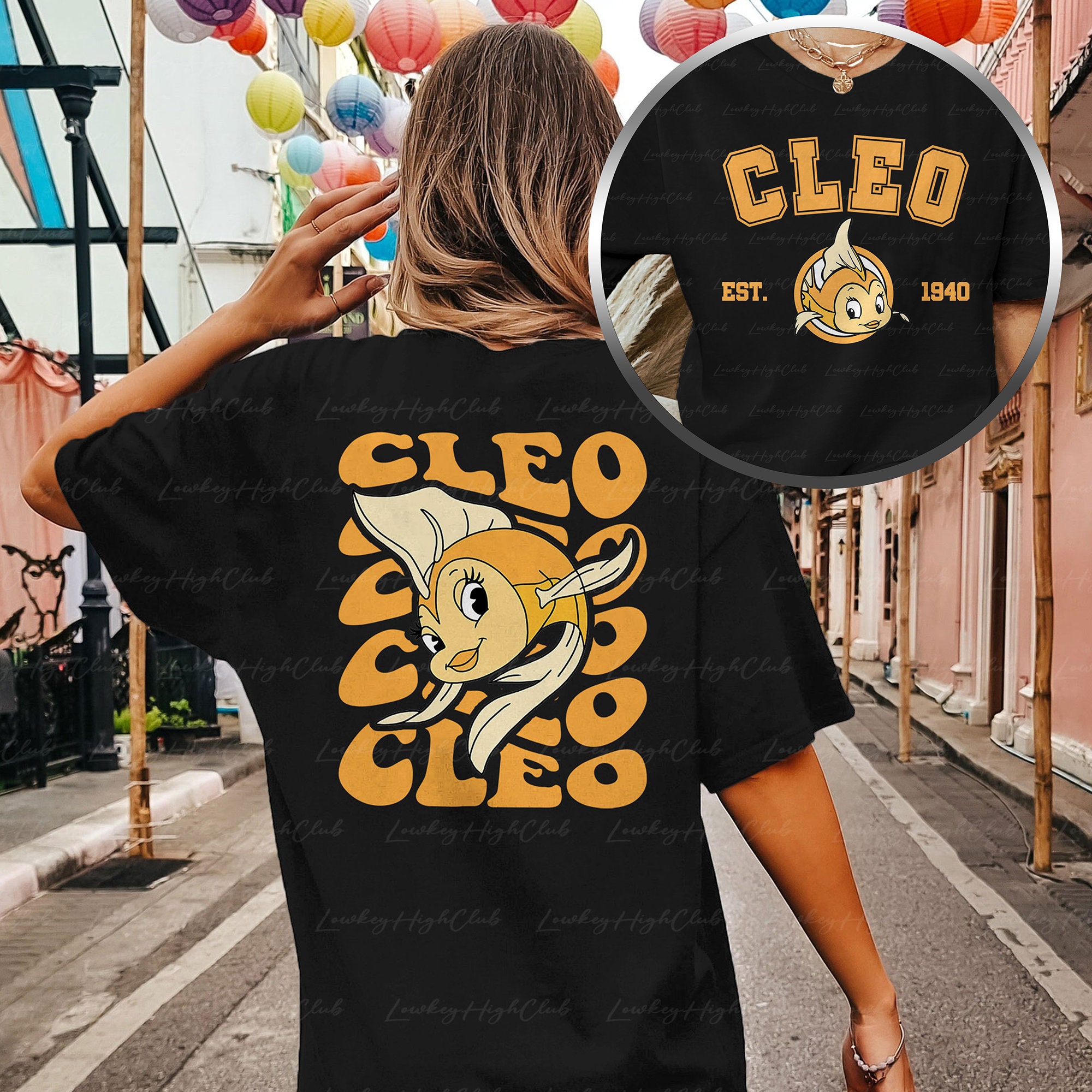 TSHIRT-Disney Cleo Pinocchio 2 Sided Shirt, Pinocchio Characters Groups ...