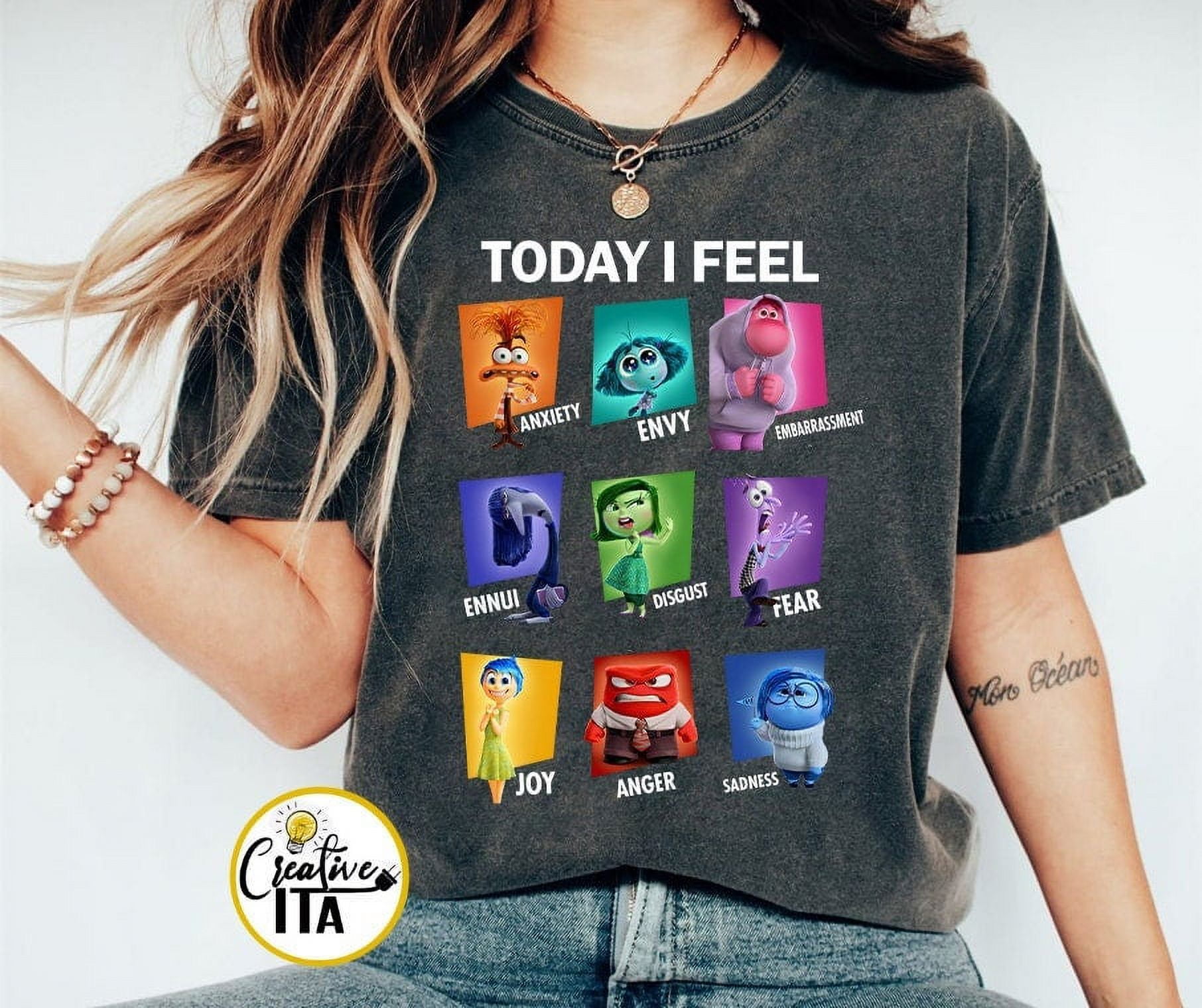TSHIRT-Disney Inside Out T-shirt, Emotion Inside Out Characters shirt ...