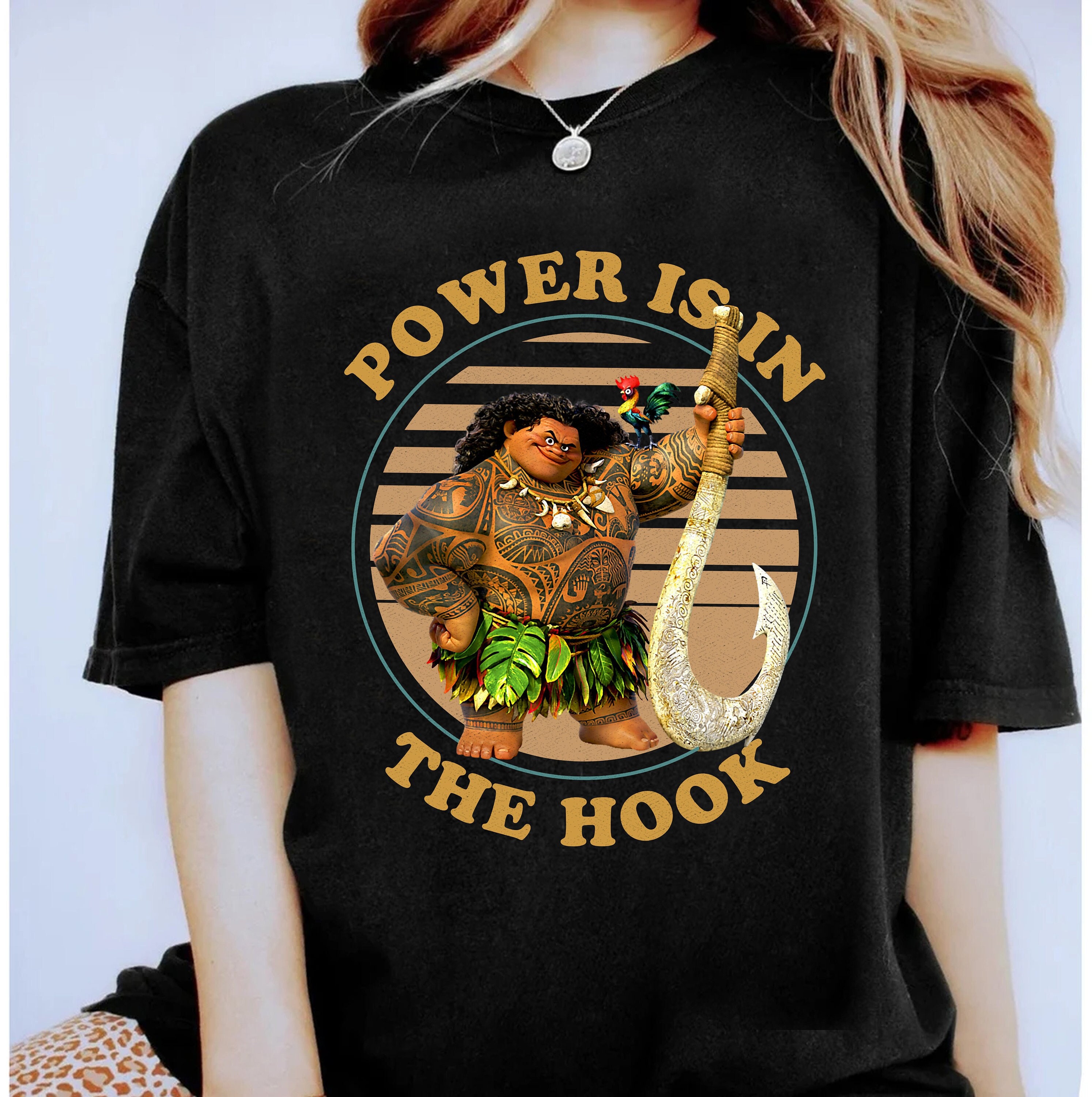 TSHIRT-Disney Moana Maui Power Is In The Hook Shirt, Moana Maui Shirt ...