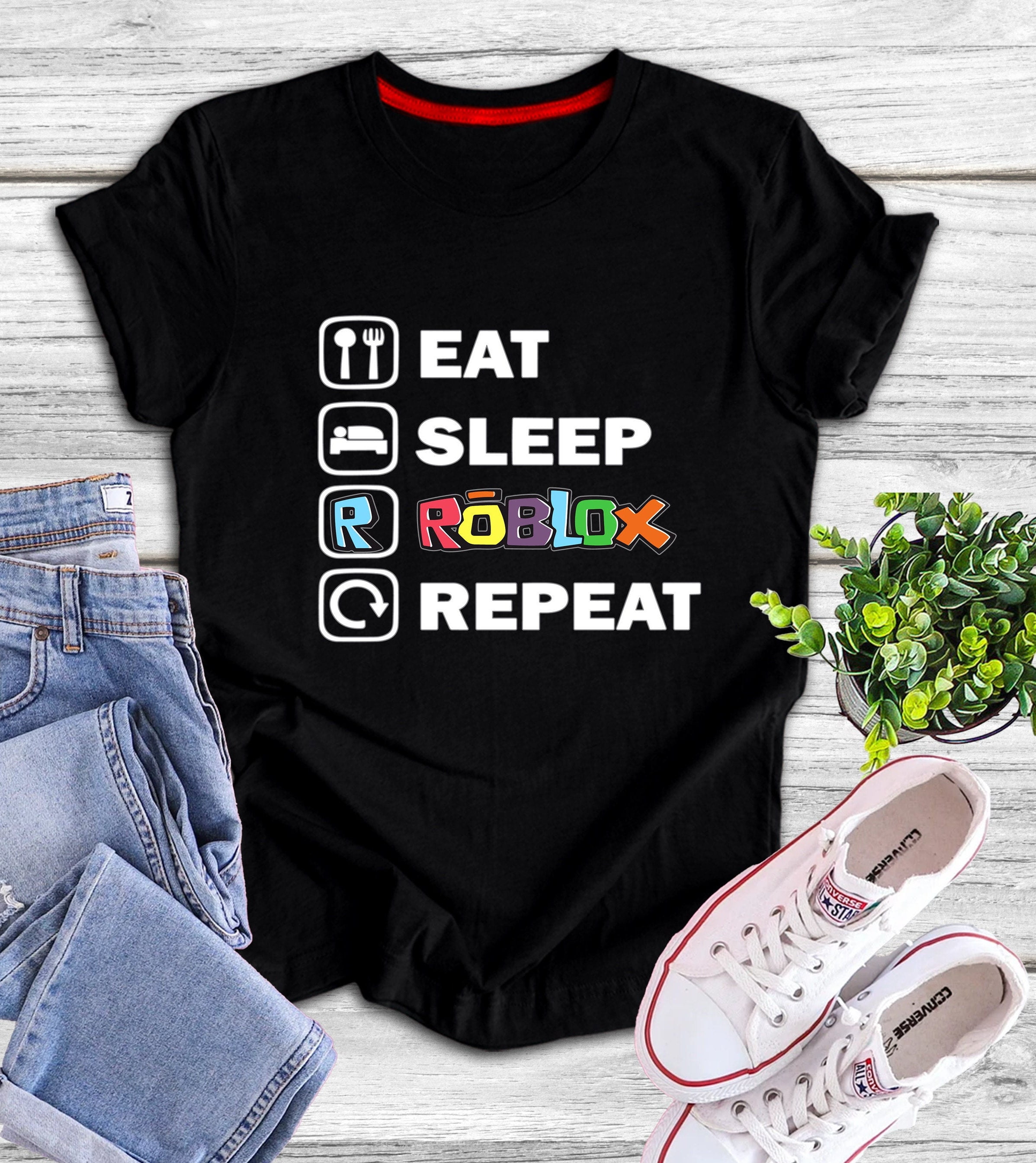 TSHIRT-Eat Sleep Roblox Repeat Shirt, Roblox Pieces Shirt, Roblox Shirt ...