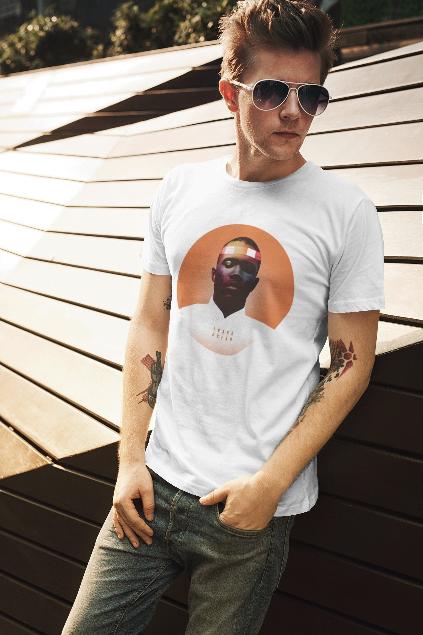 TSHIRT-Frank Ocean Fusion Merch Tee Shirt, Blonde Album Cover - Walmart.com