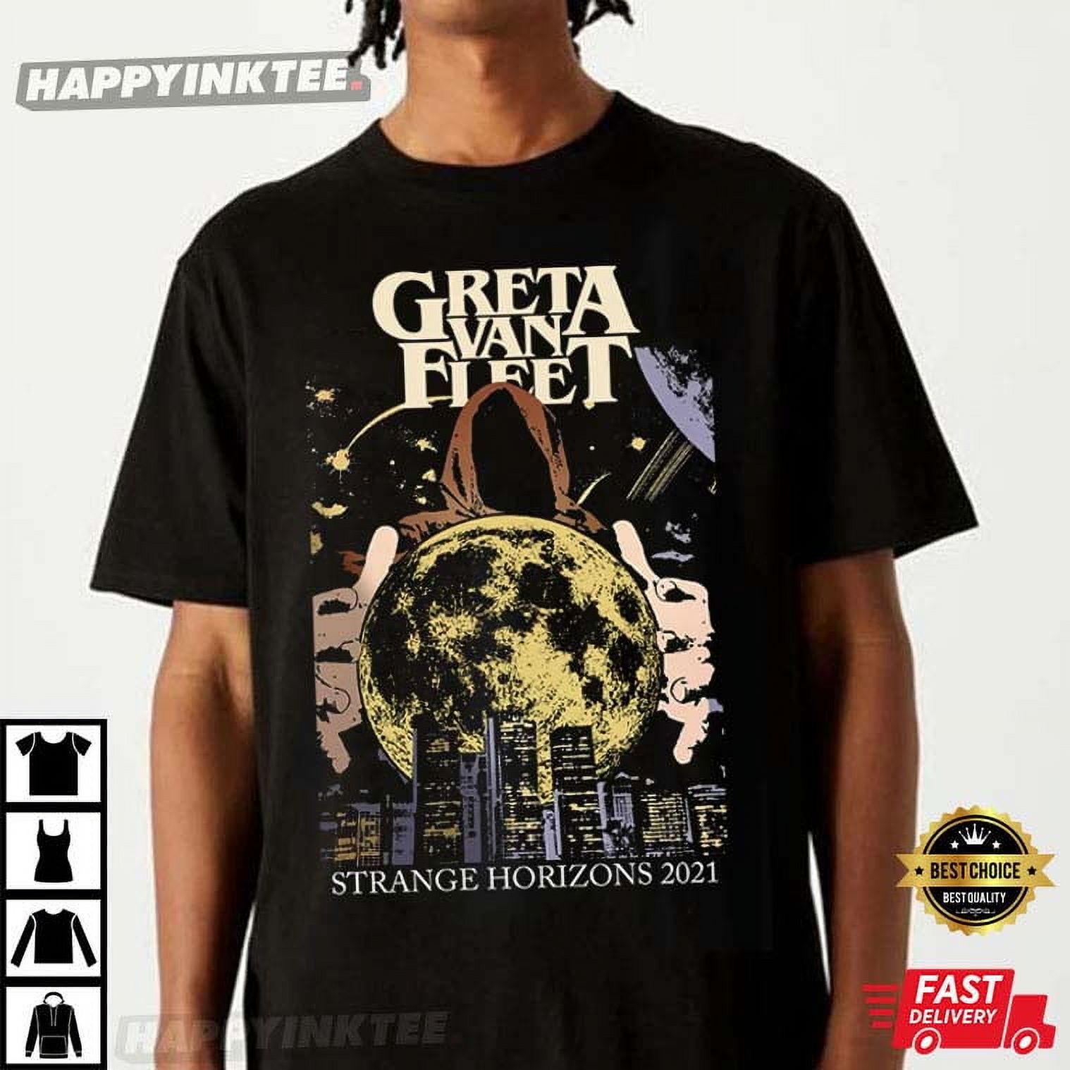 TSHIRT-Greta Van Fleet Strange Horizons 2022 Tour T-Shirt - Walmart.com