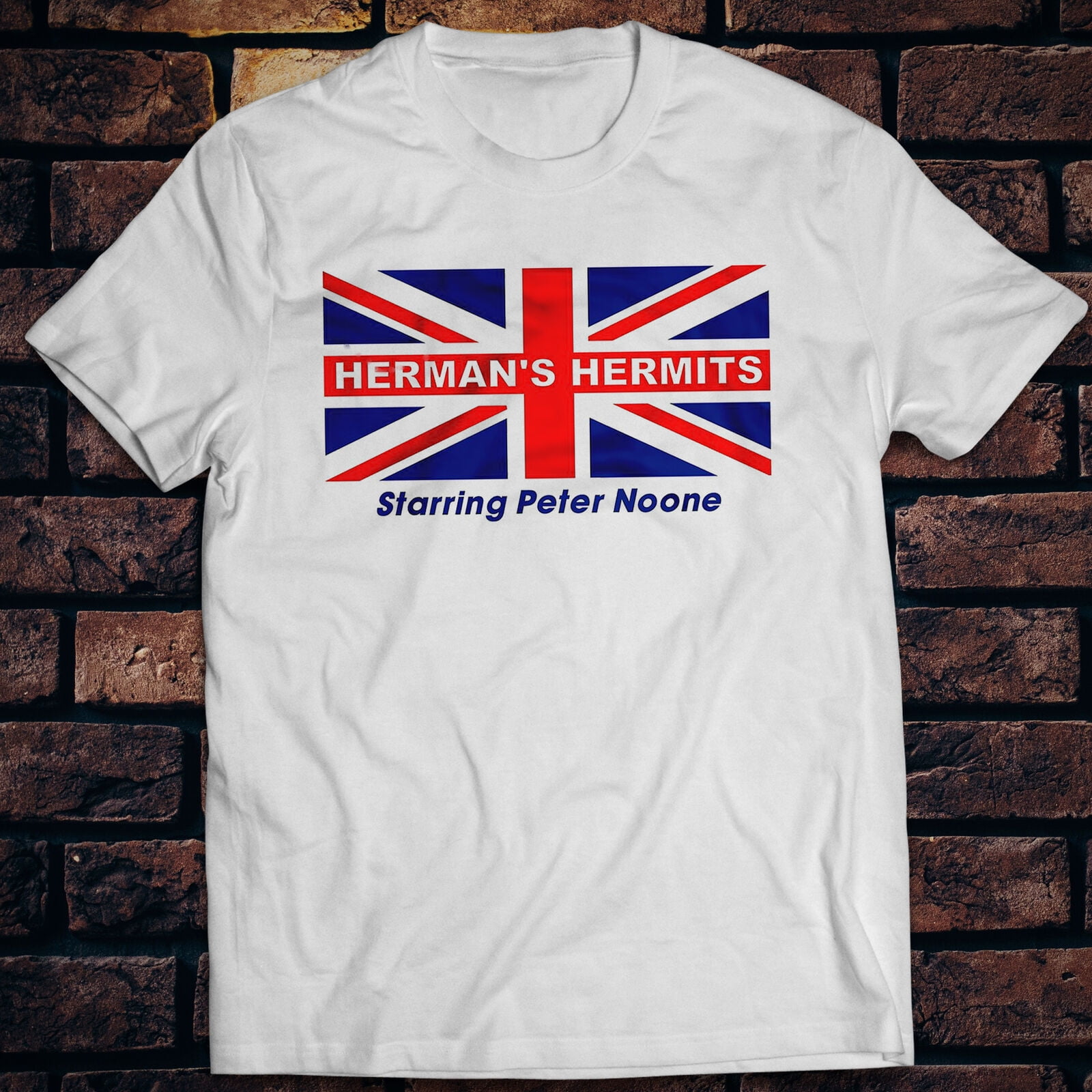 TSHIRT-Herman's Hermits starring Peter Noone T-Shirt Us Flag Rock Music ...