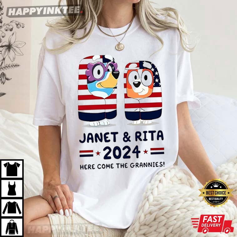 TSHIRT-Janet and Rita 2024 Here Come the Grannies Bluey T-Shirt - Walmart.com