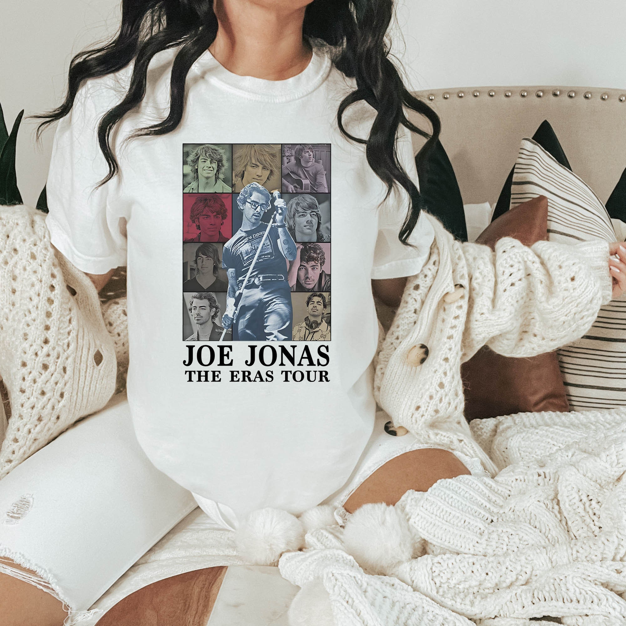 TSHIRT-Joe Jonas t-shirt Jonas Brothers five albums one night tour t ...