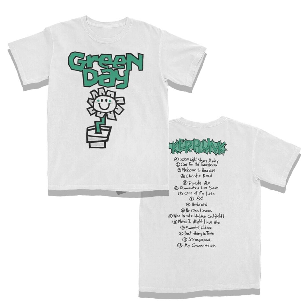 TSHIRT-Kerplunk Flower Tracklist T-Shirt – Green Day L85717 - Walmart.com