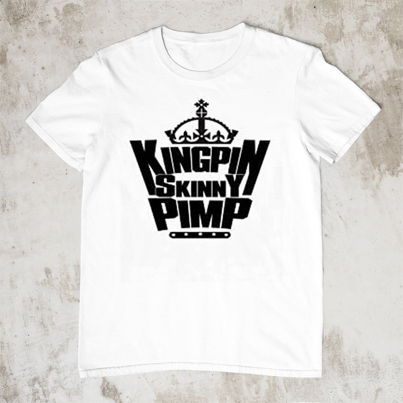 TSHIRT-Kingpin Skinny Pimp rapper logo white T-shirt short sleeve All ...