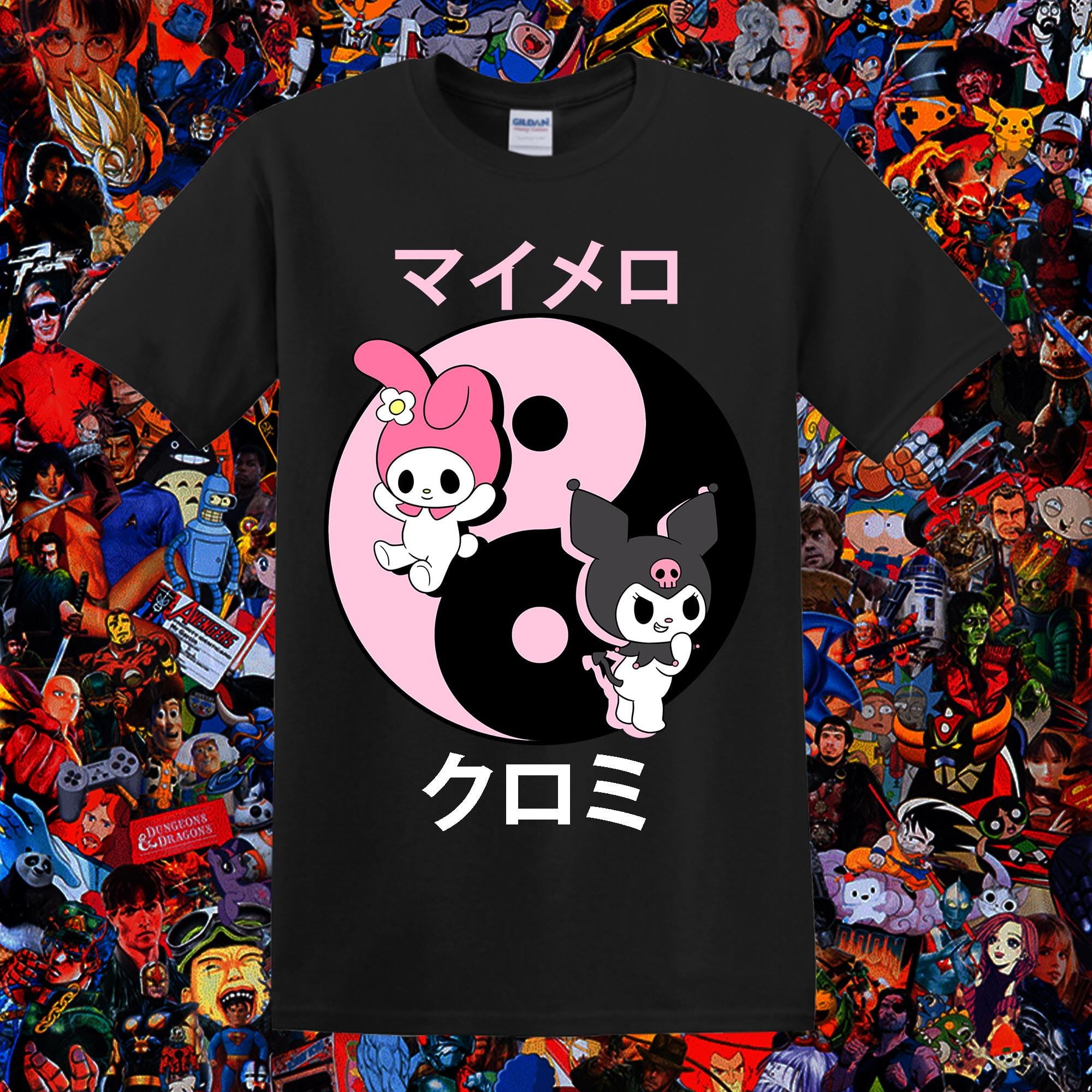 TSHIRT-Kuromi & My Melody Shirt - Cute Sanrio Duo T-shirt, Kawaii ...