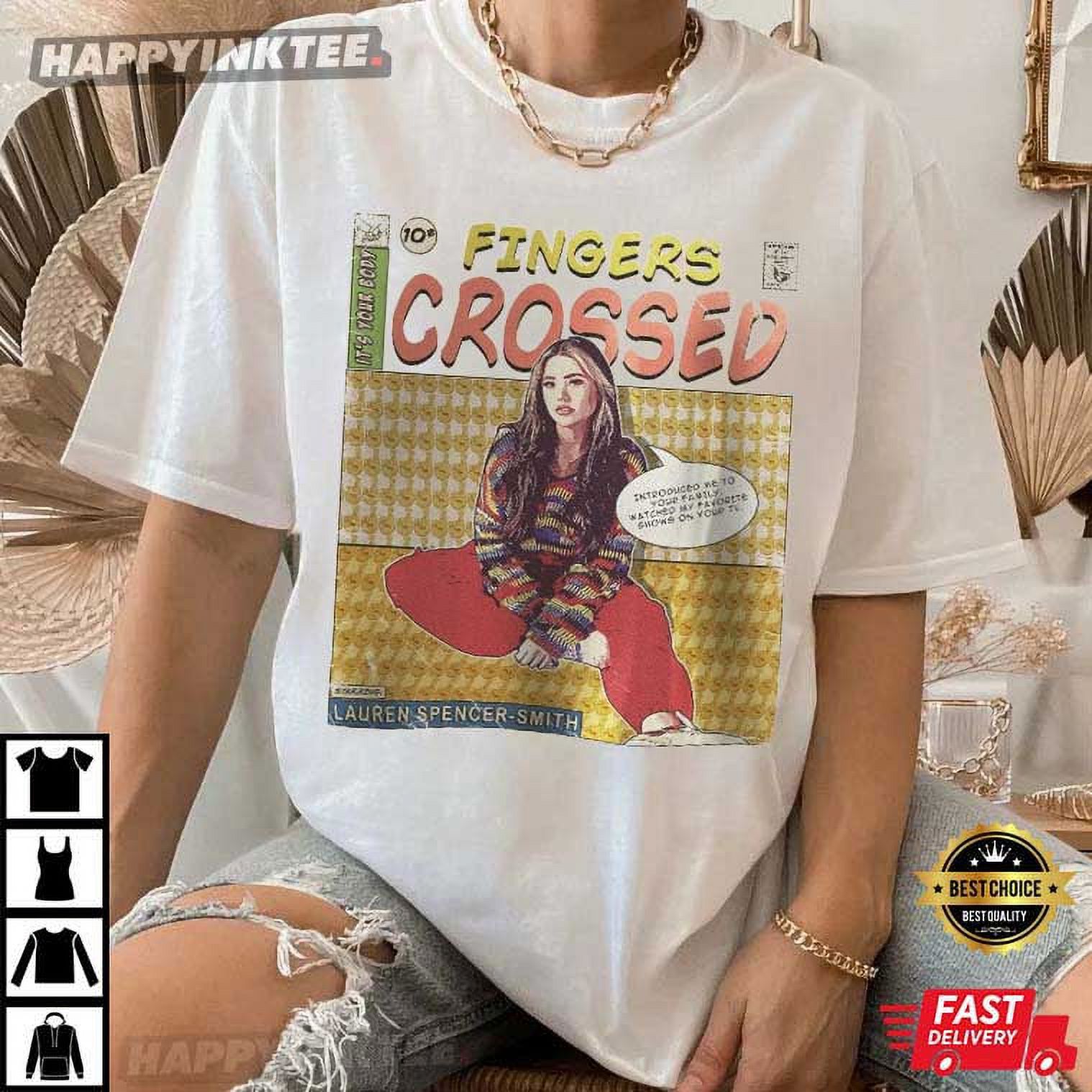 TSHIRT-Lauren Spencer Smith Fingers Crossed T-Shirt - Walmart.com