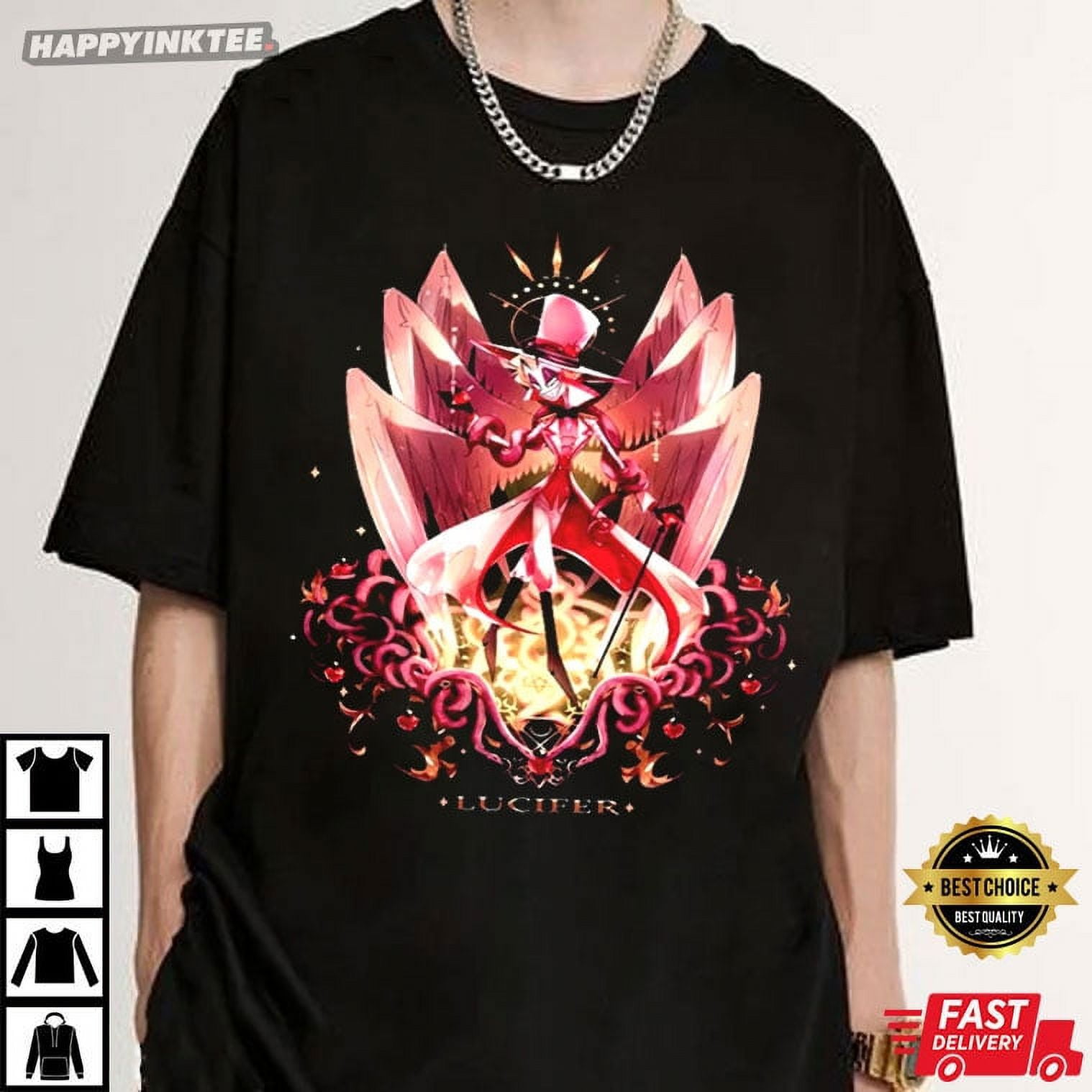 TSHIRT-Lucifer Morningstar the Satan Hazbin Hotel Merch T-Shirt ...