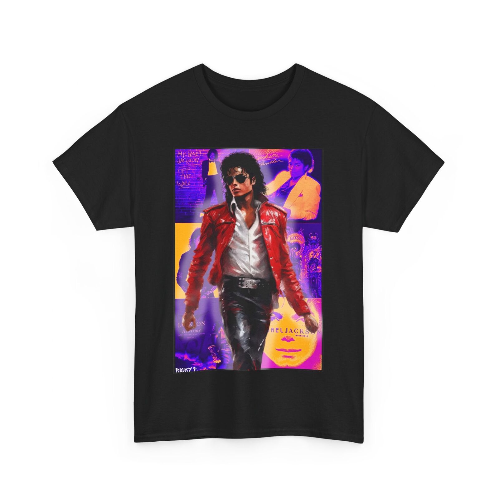 TSHIRT-Michael Jackson Album Collage T Shirt Unisex Heavy Cotton Tee ...