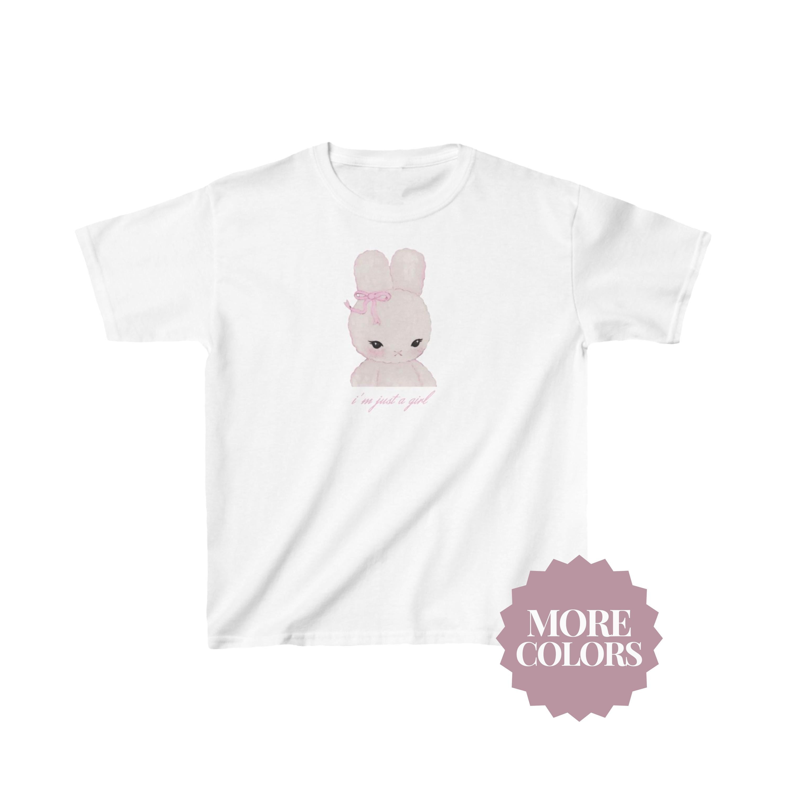 TSHIRT-Miffy Bow Coquette Baby Tee, Cute Girly Bunny Vintage Shirt, I'm ...