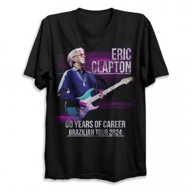 TSHIRT-NEW Eric Clapton Tour 2024 Eric Clapton Black All Size Shirt ...