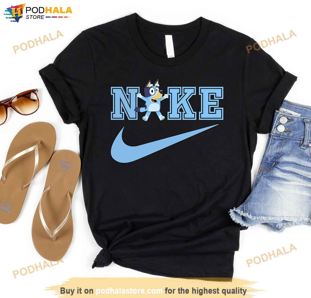 TSHIRT-Nike Bluey Dog Cartoon Shirt, Bluey Family Matching T-Shirt ...