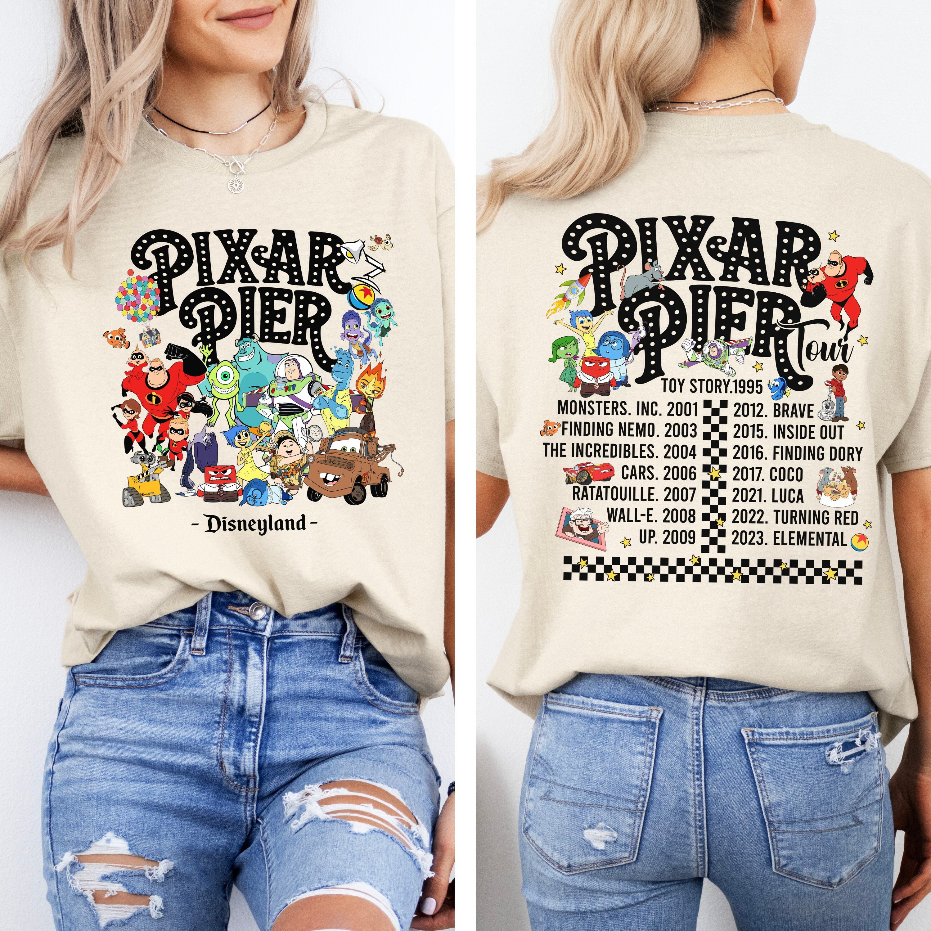 TSHIRT-Pixar Pier Disneyland Shirt, Disneyland Pixar Fest 2024 2-Sided ...