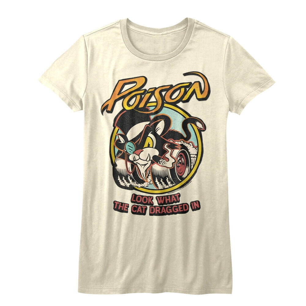 TSHIRT-Poison Band Unisex T-Shirt Look What the Cat Dragged Ivory Top ...