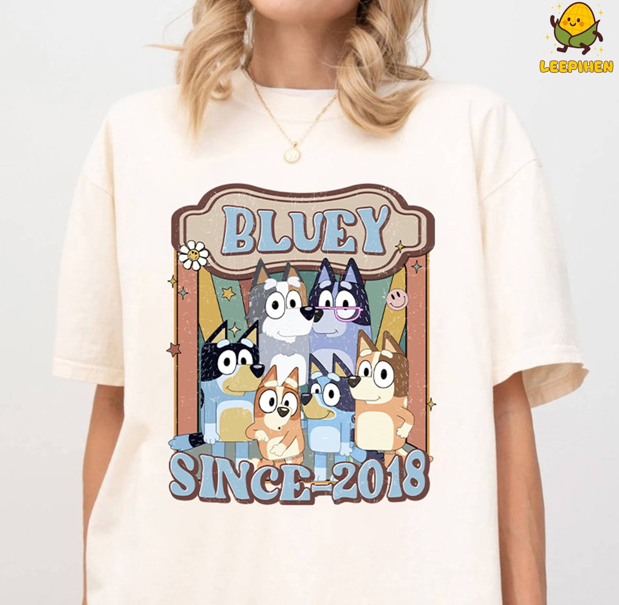 TSHIRT-Retro Bluey Family Shirt | Bluey Family Matching Shirt | Bluey ...
