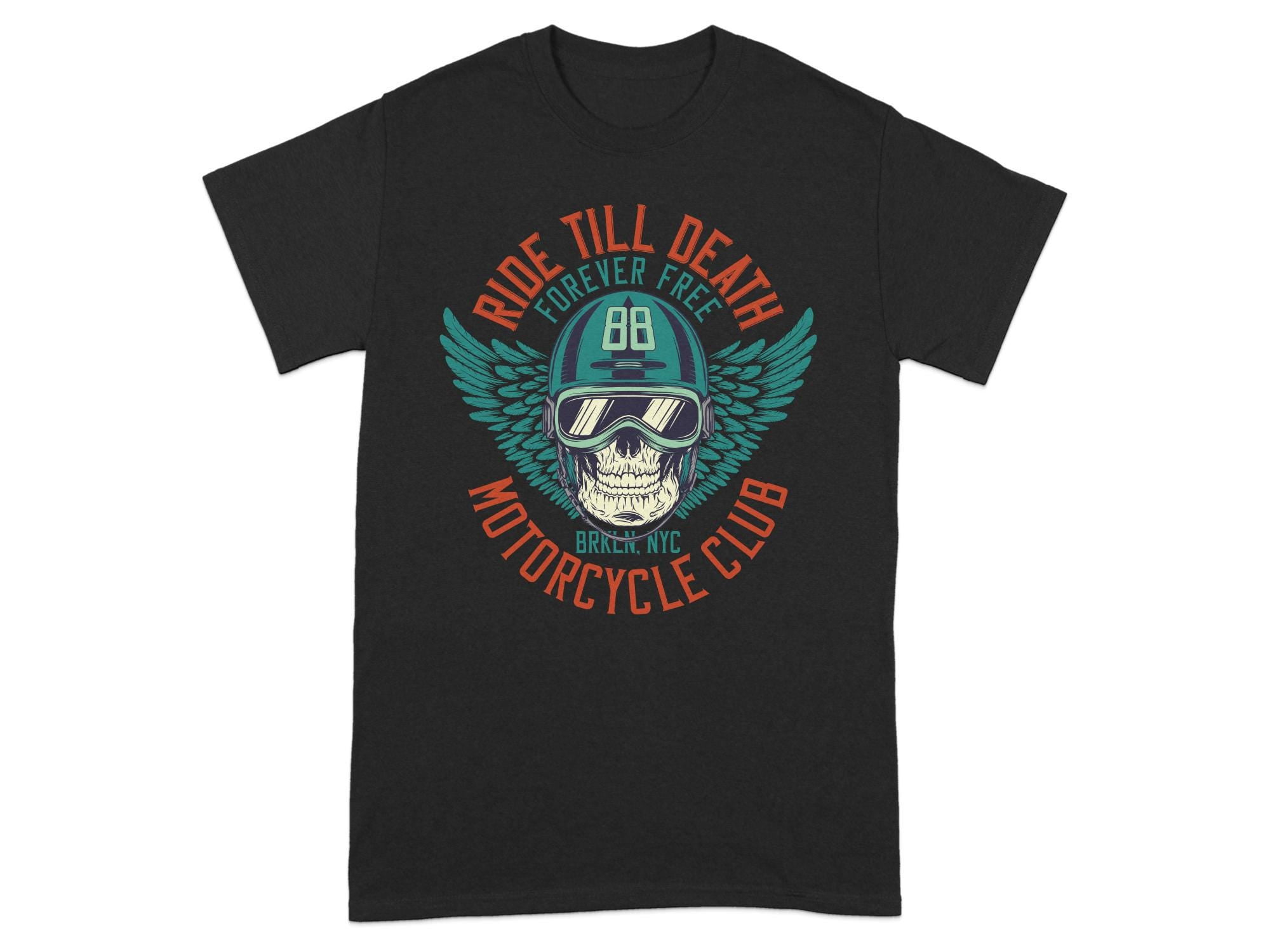 TSHIRT-Ride Till Death Forever Free Motorcycle Club Graphic Tee, Cool ...