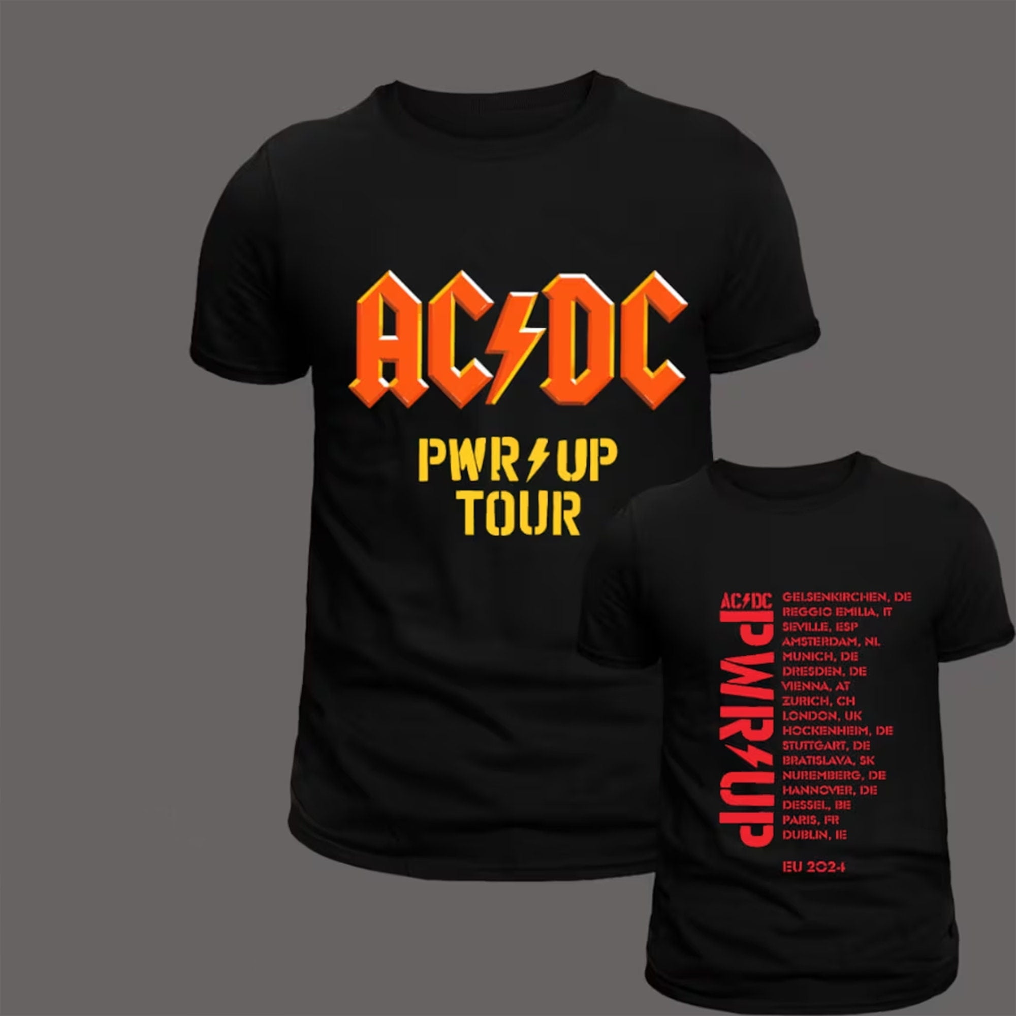 TSHIRT-Rock Tour T-Shirt Europe 2024 - Power up Limited Edition Concert ...