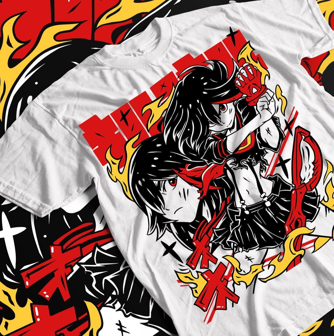 TSHIRT-Ryuko Matoi Senketsu Waifu Shirt Kill la Kill Ryuko T-Shirt Girl ...