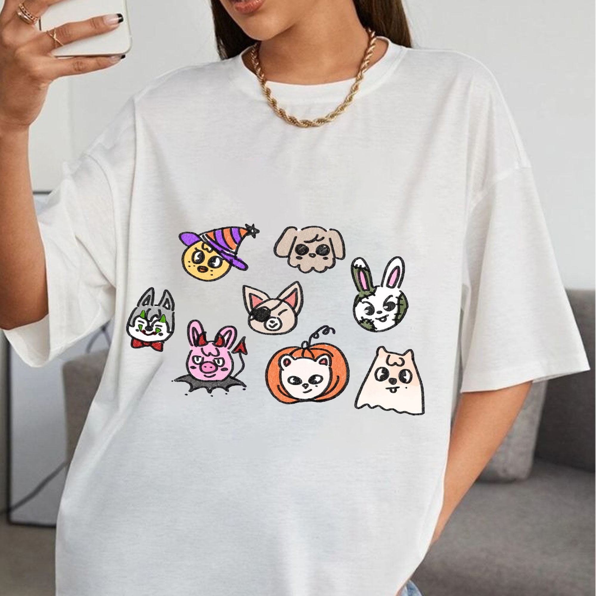 TSHIRT-Skzoo Halloween Shirt,Stray Kids Skzoo Character TShirt,Skzoo ...