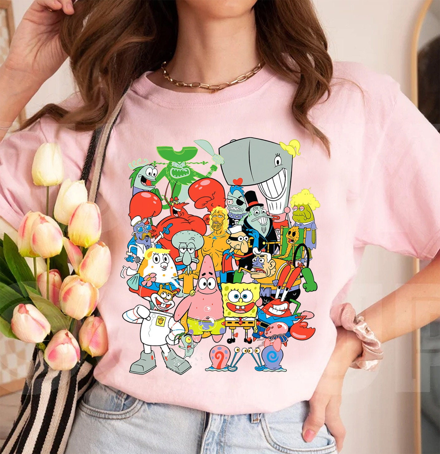 TSHIRT-Spongebob Squarepants All Friends shirt, Spongebob With Friends ...