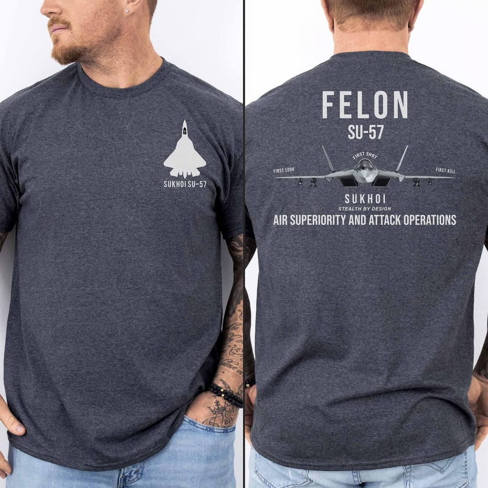 TSHIRT-Sukhoi SU-57 Stealth Fighter Tee, Russian Aviation Power, Next ...