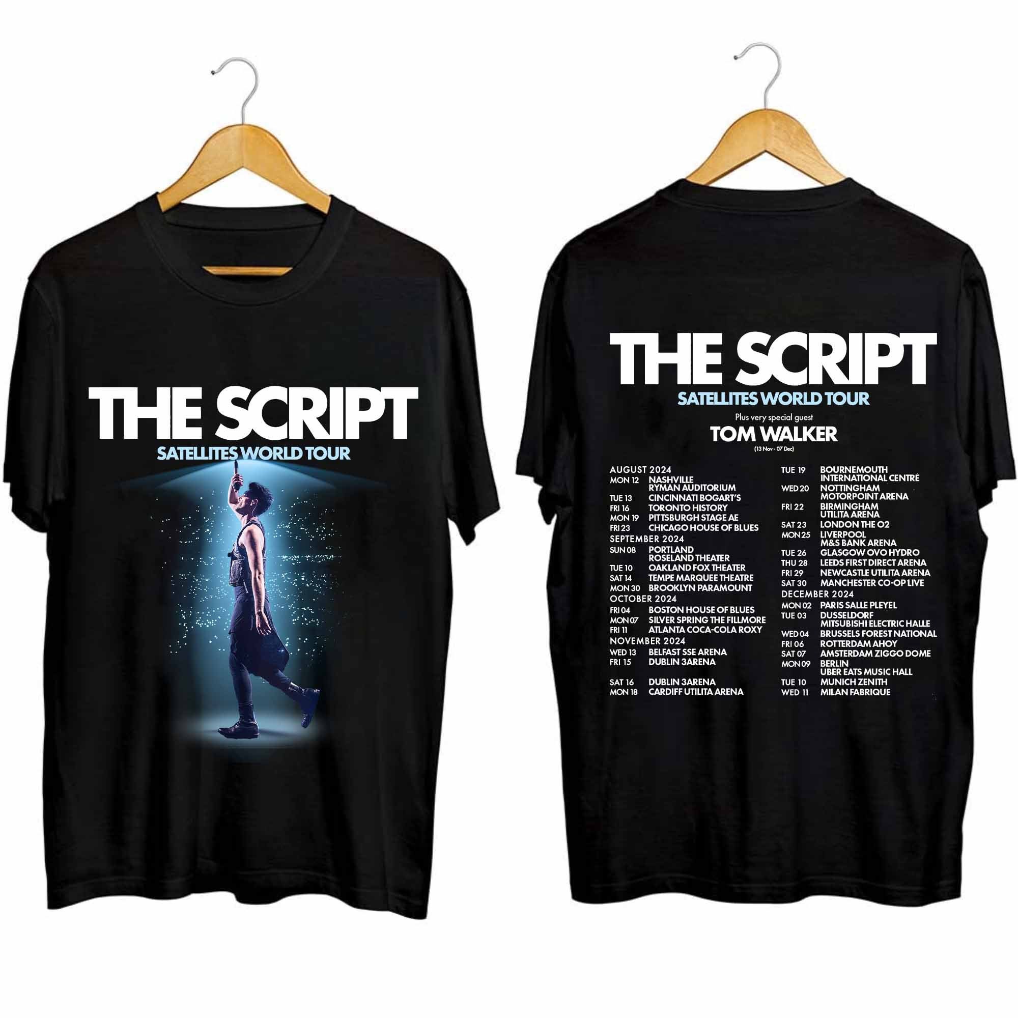 TSHIRT-The Script - Satellites World Tour 2024 Shirt, The Script Band ...