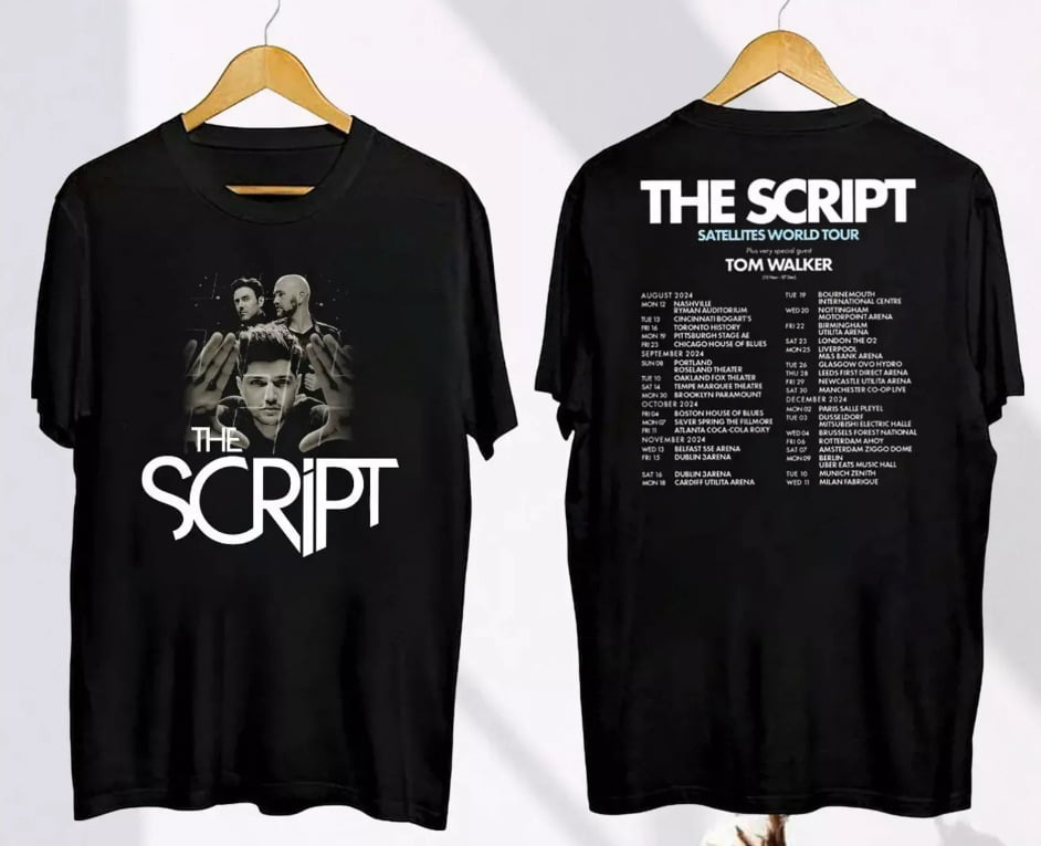 TSHIRT-The Script Tour 2024 Tshirt, The Script Satellites World Tour ...