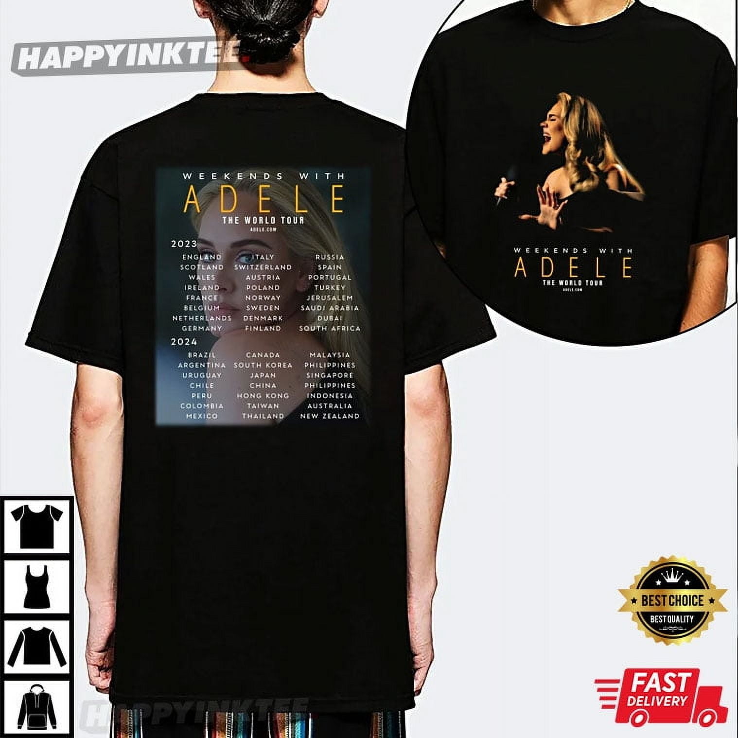 TSHIRT-The Weekends With Adele The World Tour 2023-2024 Best T-Shirt - Walmart.com