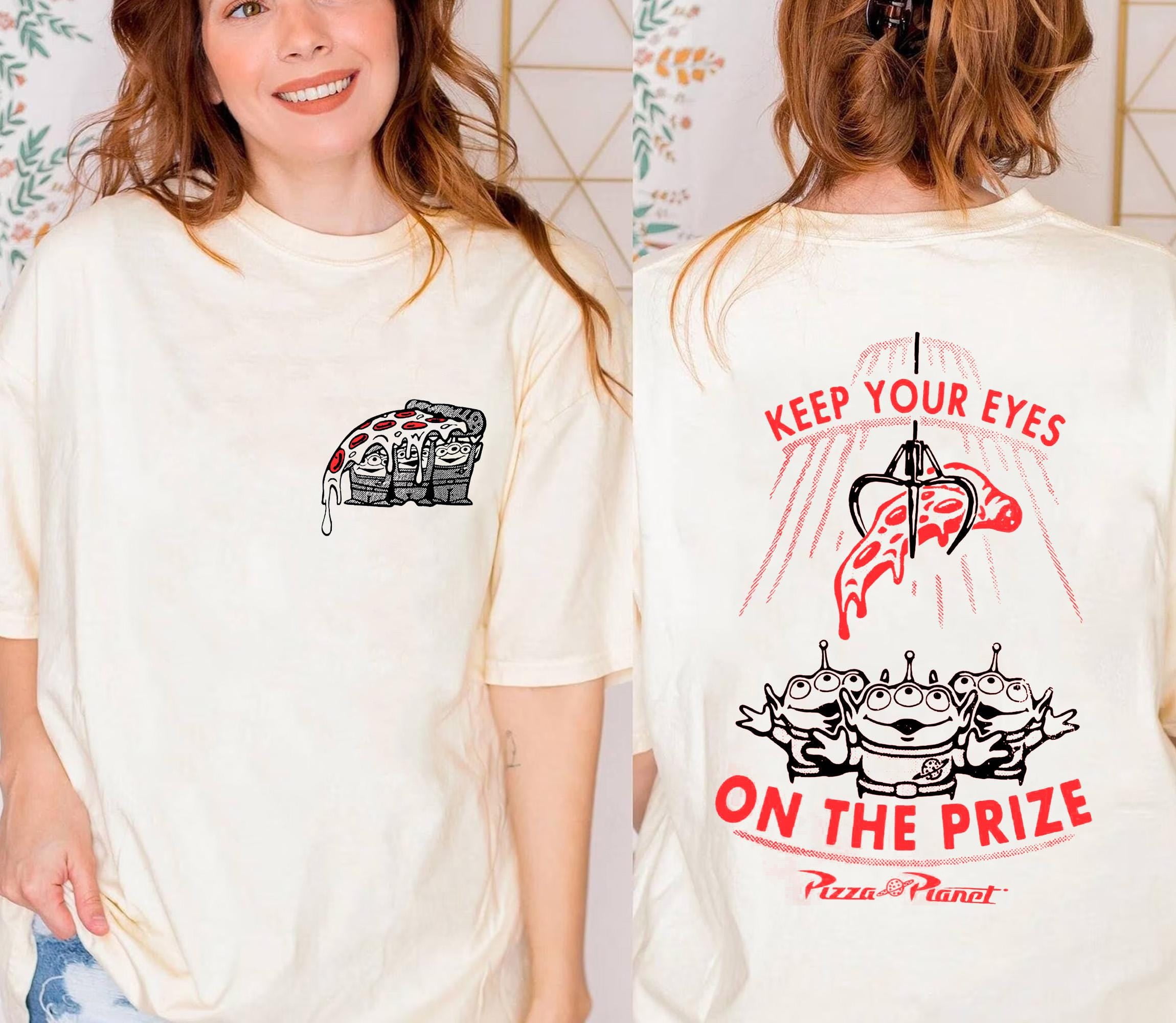 TSHIRT-Two sided Vintage Pizza Planet Aliens Shirt, Disney Pixar Toy ...