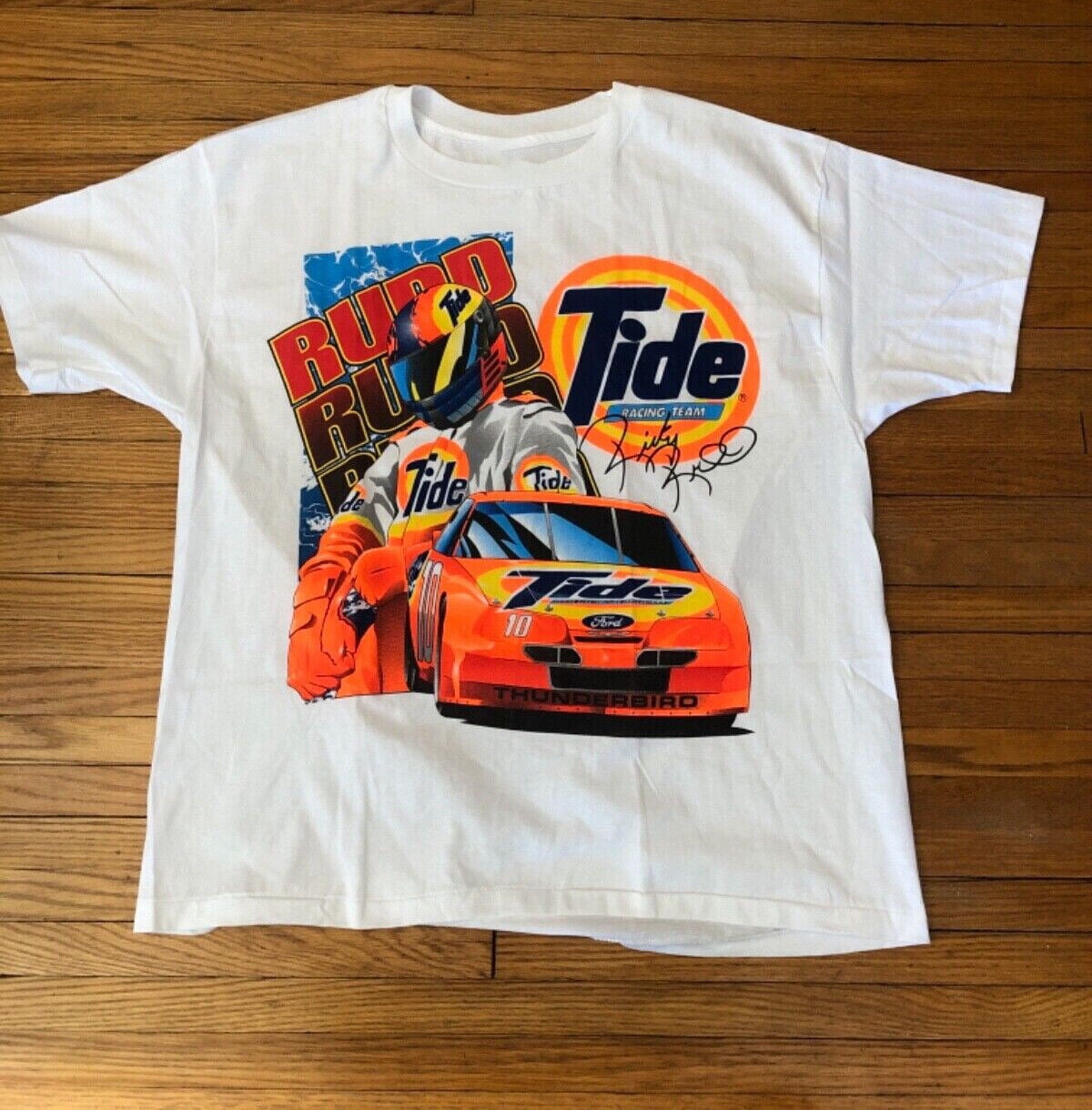 TSHIRT-VINTAGE Nascar Ricky Rudd Tide Racing Team Mens T-shirt XL Neon ...