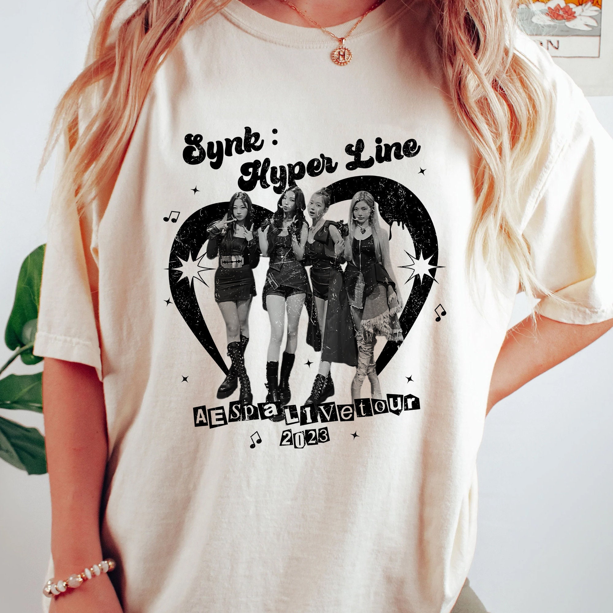 TSHIRT-Vintage Aespa World Tour Shirt. Aespa Synk Hyper Line Shirt ...