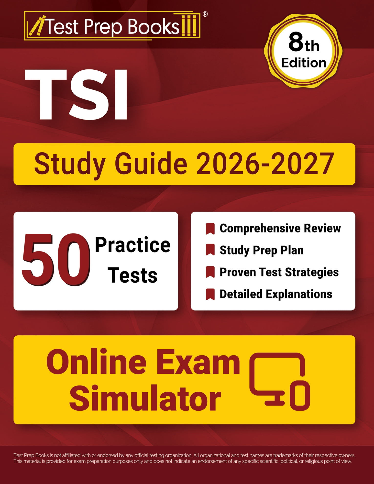 TSI Study Guide 2026-2027: 50 Full-Length Practice Tests + Online Exam ...