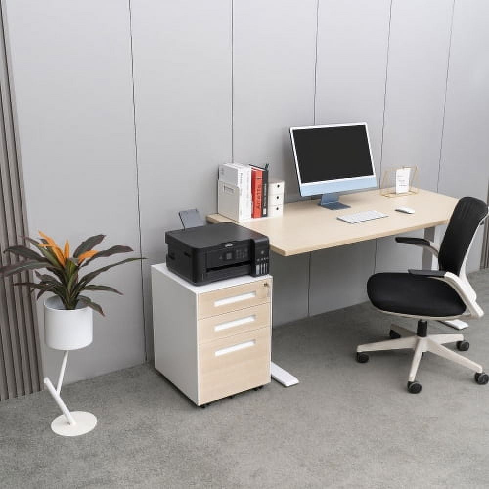 TSKER 3 Drawer Mobile File Cabinet with Lock Steel File Cabinet for ...